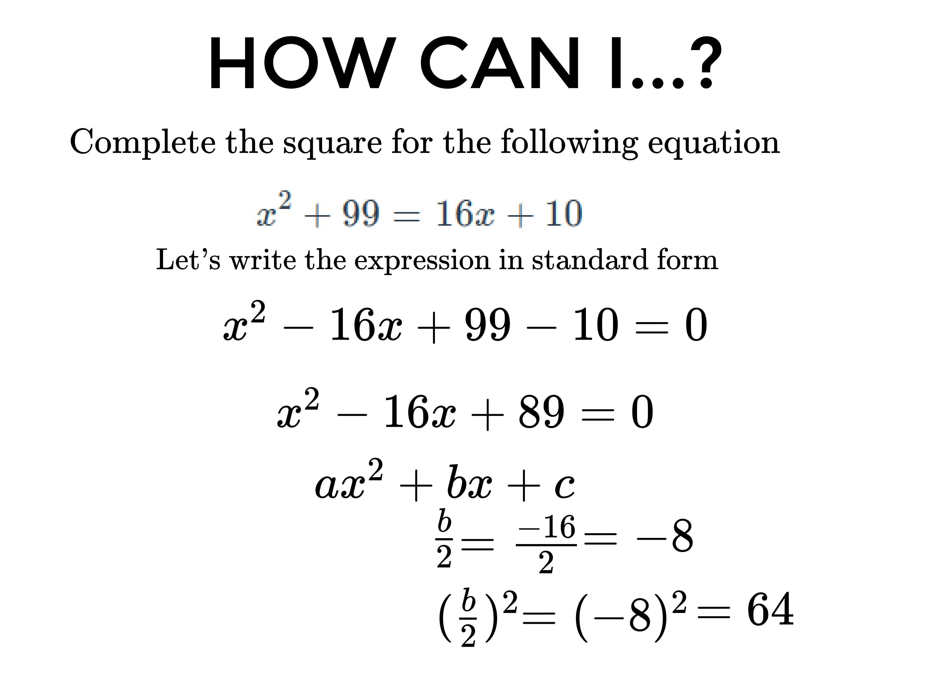How can I complete the square? by Math Topics by Dr. Marrero - Issuu