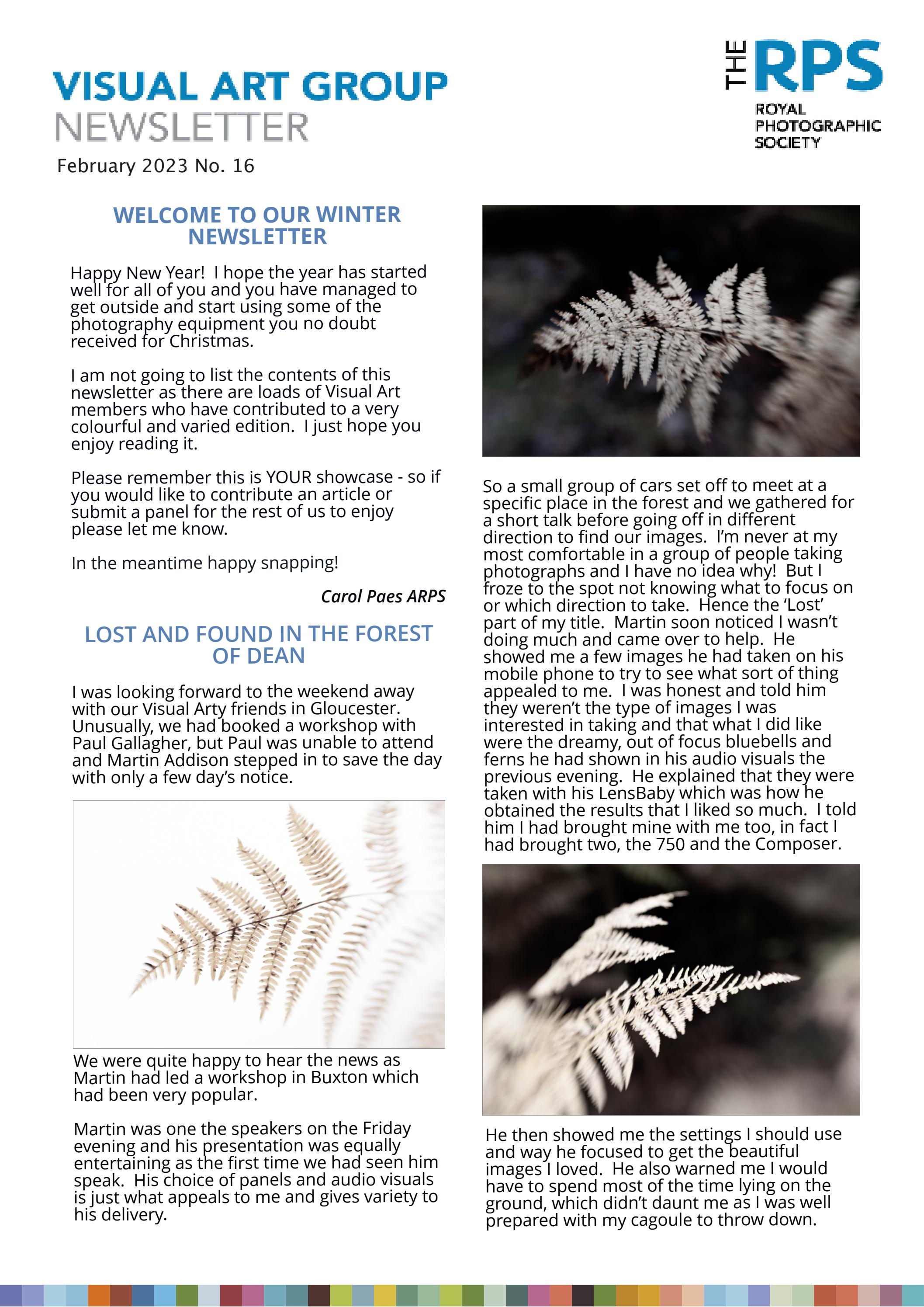 RPS Visual Art Group Newsletter 16, February 2023 by Royal Photographic ...