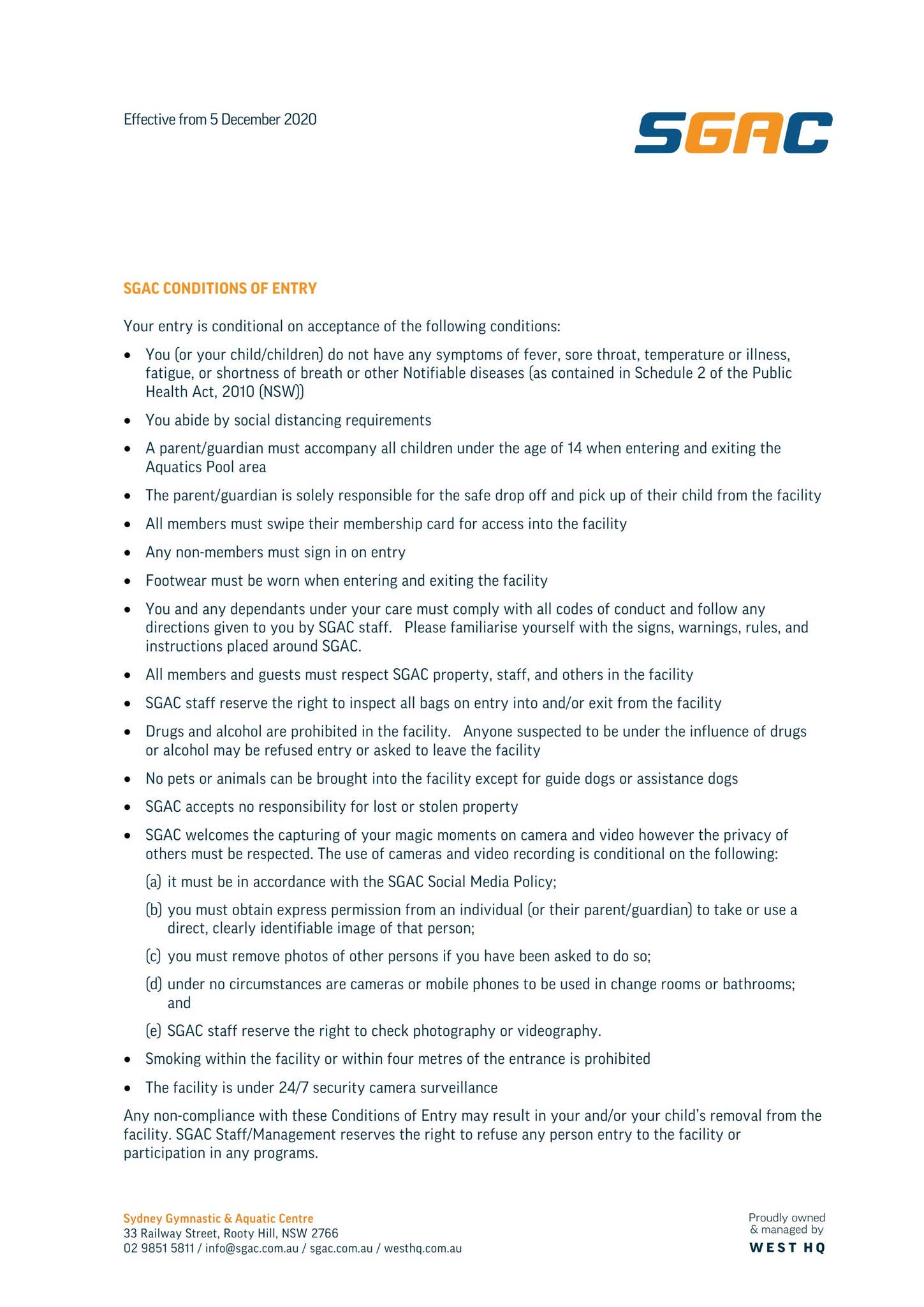 SGAC – Conditions of Entry by westhq - Issuu