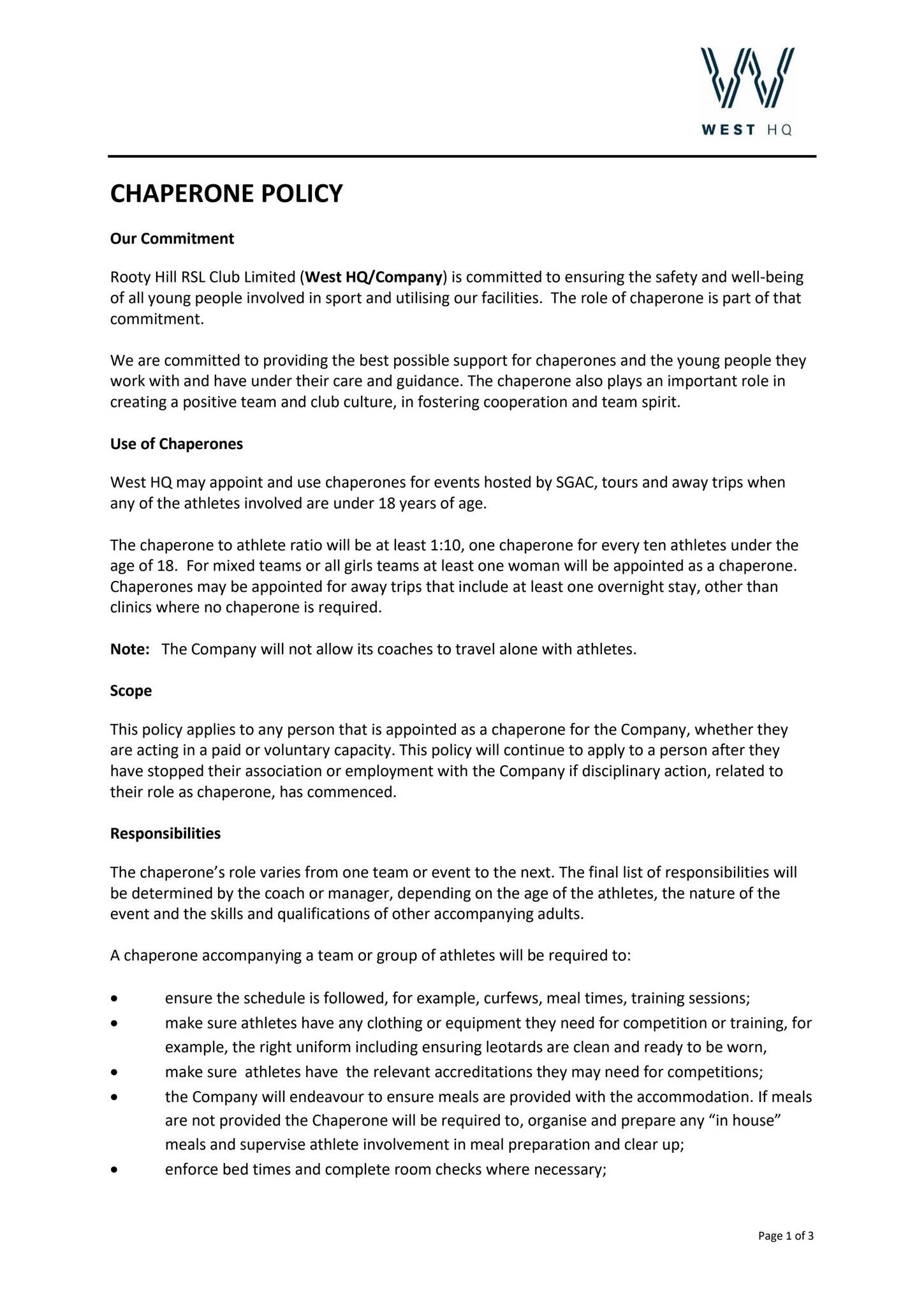 SGAC – Chaperone Policy by westhq - Issuu