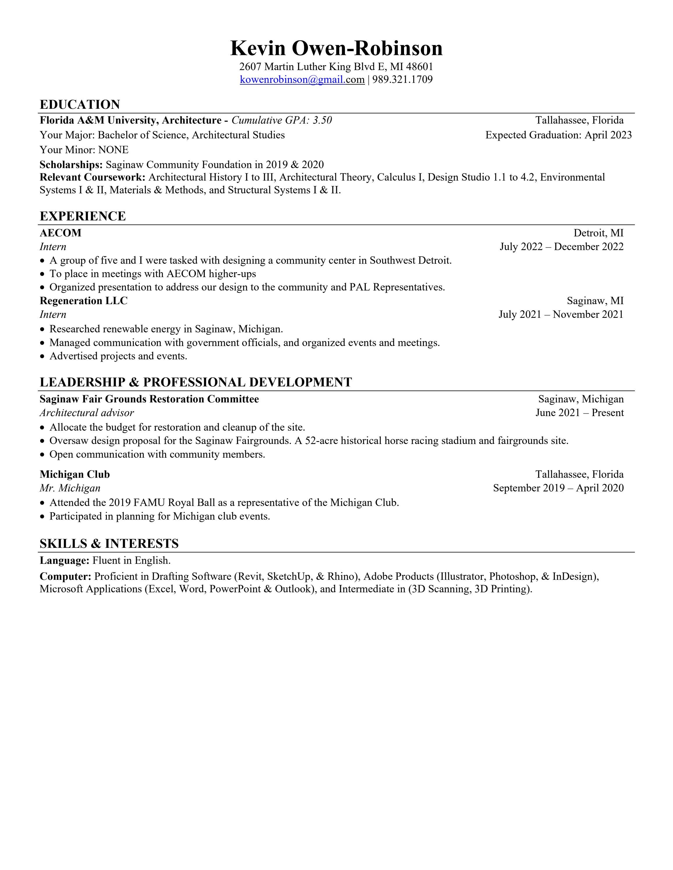 KEVIN OWEN-ROBINSON RESUME & PORTFOLIO by Kevin Owen-Robinson - Issuu