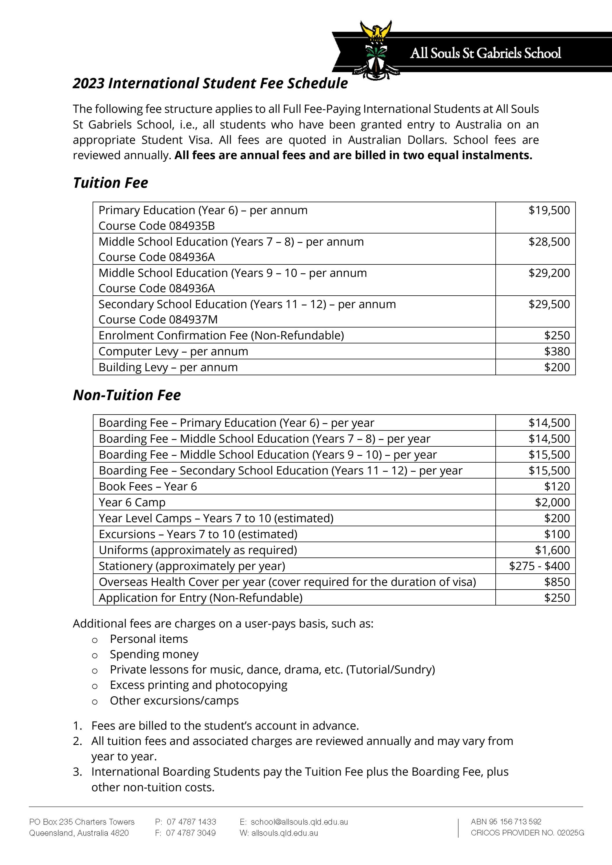 2023 International Student Fee Schedule by SoulsGabes - Issuu