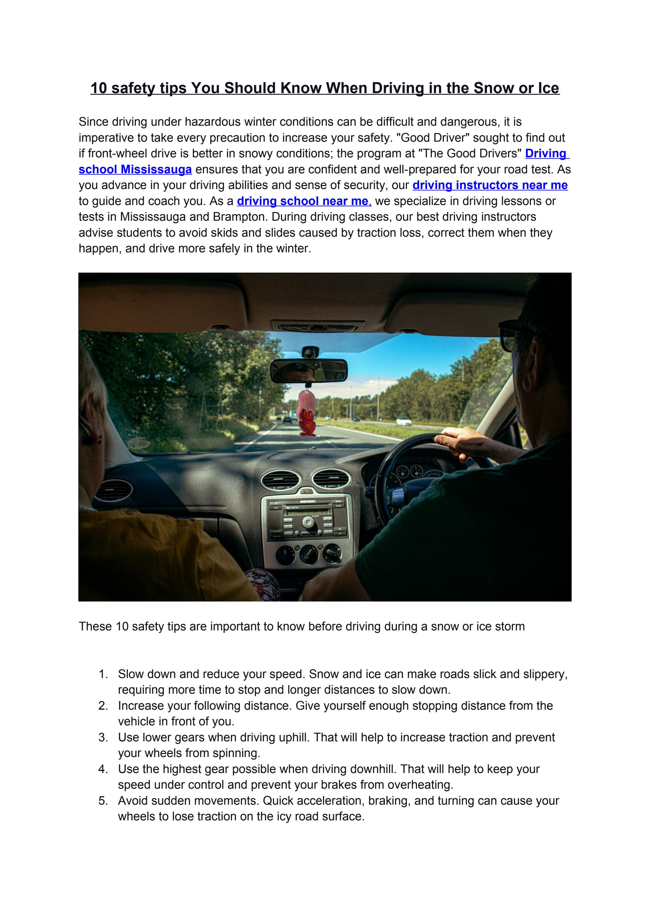 10 safety tips You Should Know When Driving in the Snow or Ice by Good ...