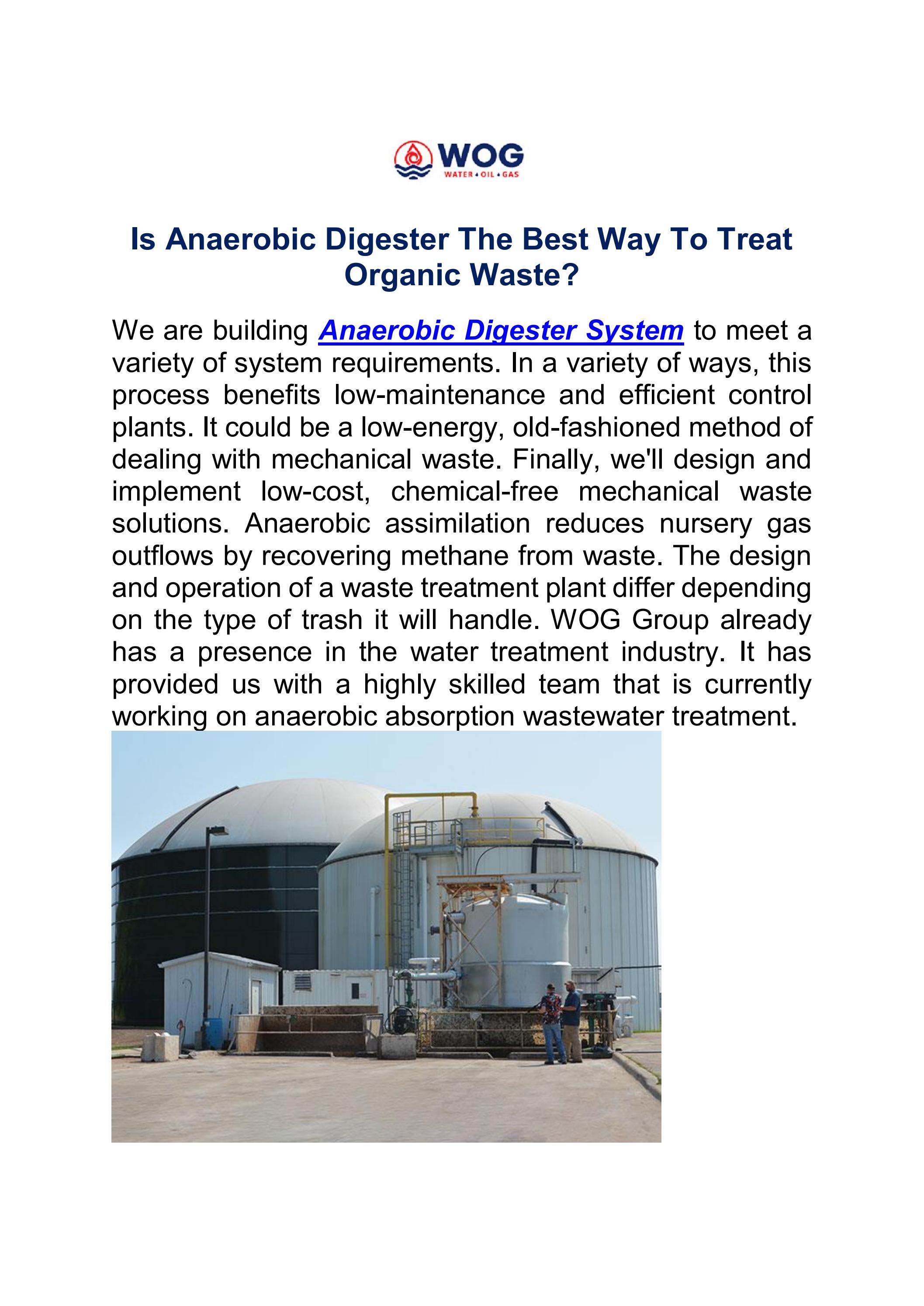 Is Anaerobic Digester The Best Way To Treat Organic Waste? by woggroup ...