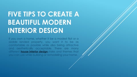 Five Tips to Create A Beautiful Modern Interior Design by Interior Plus ...