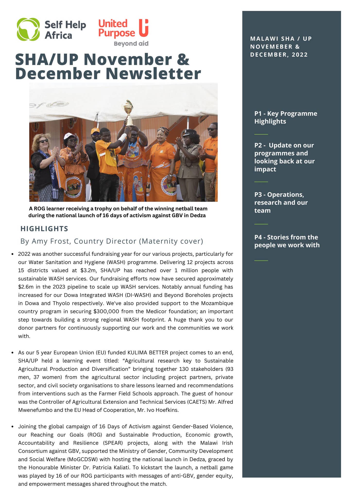 Malawi team newsletter: Nov/Dec 2022 by Self Help Africa 1 - Issuu