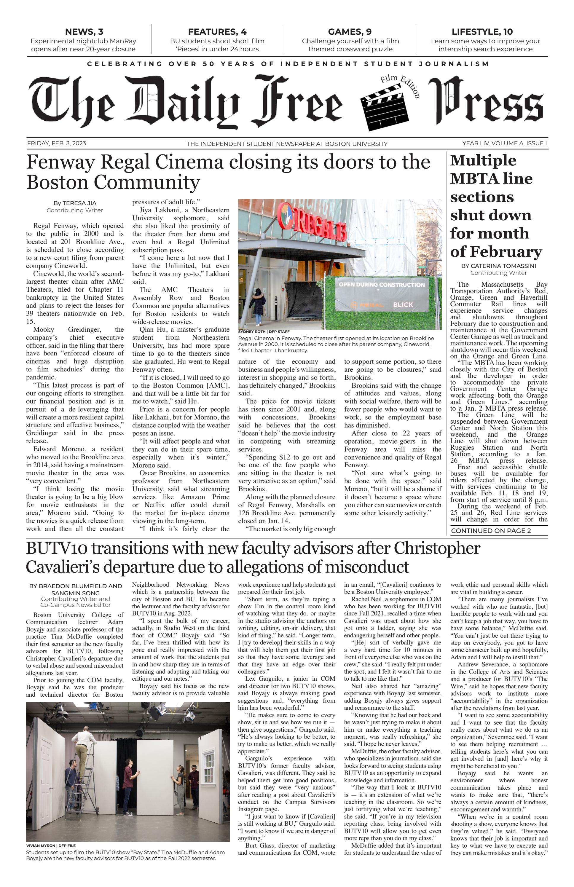 Daily Free Press Movie Edition 2/6 by The Daily Free Press - Issuu