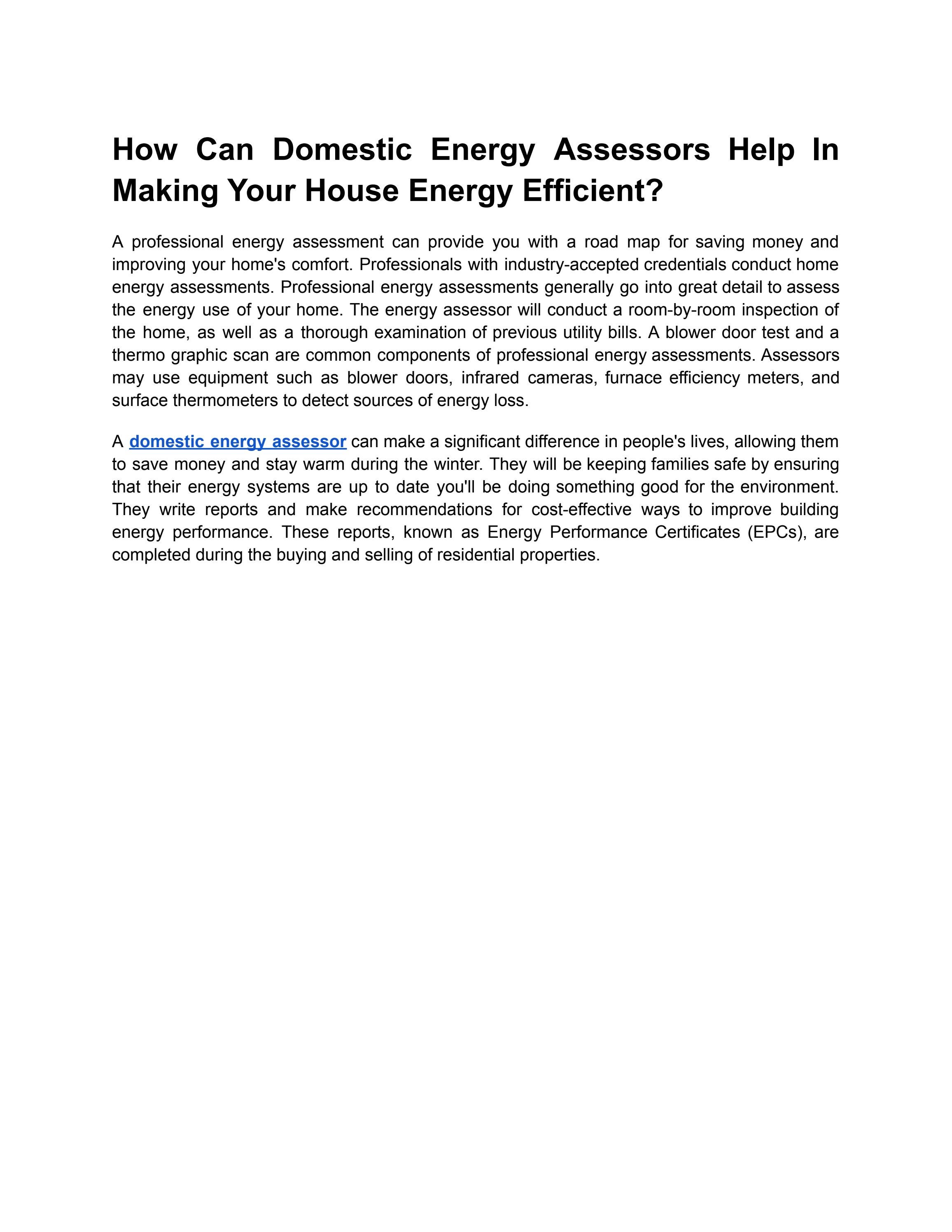 How Can Domestic Energy Assessors Help In Making Your House Energy how-can-domestic-energy-assessors-help-in-making-your-house-energy