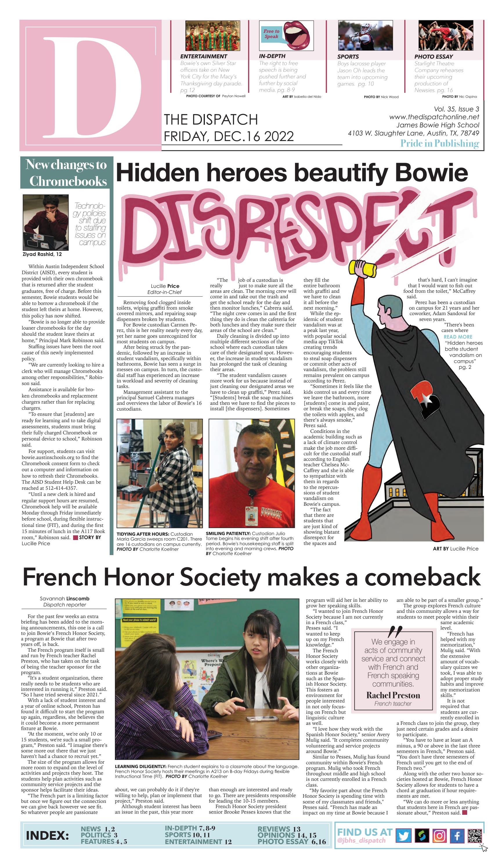 The Dispatch, Vol. 35, Issue #3, 12/16/22 by The Dispatch - Issuu