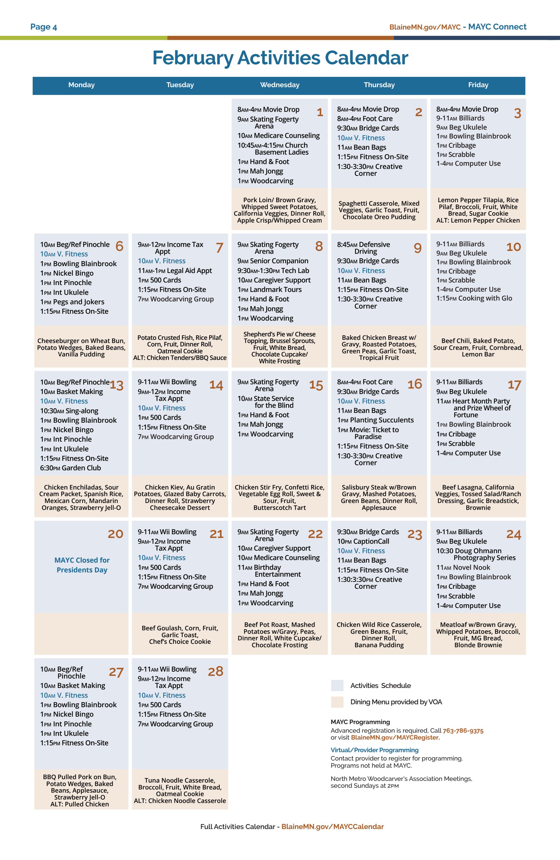 MAYC Calendar - February 2023 by City of Blaine - Issuu