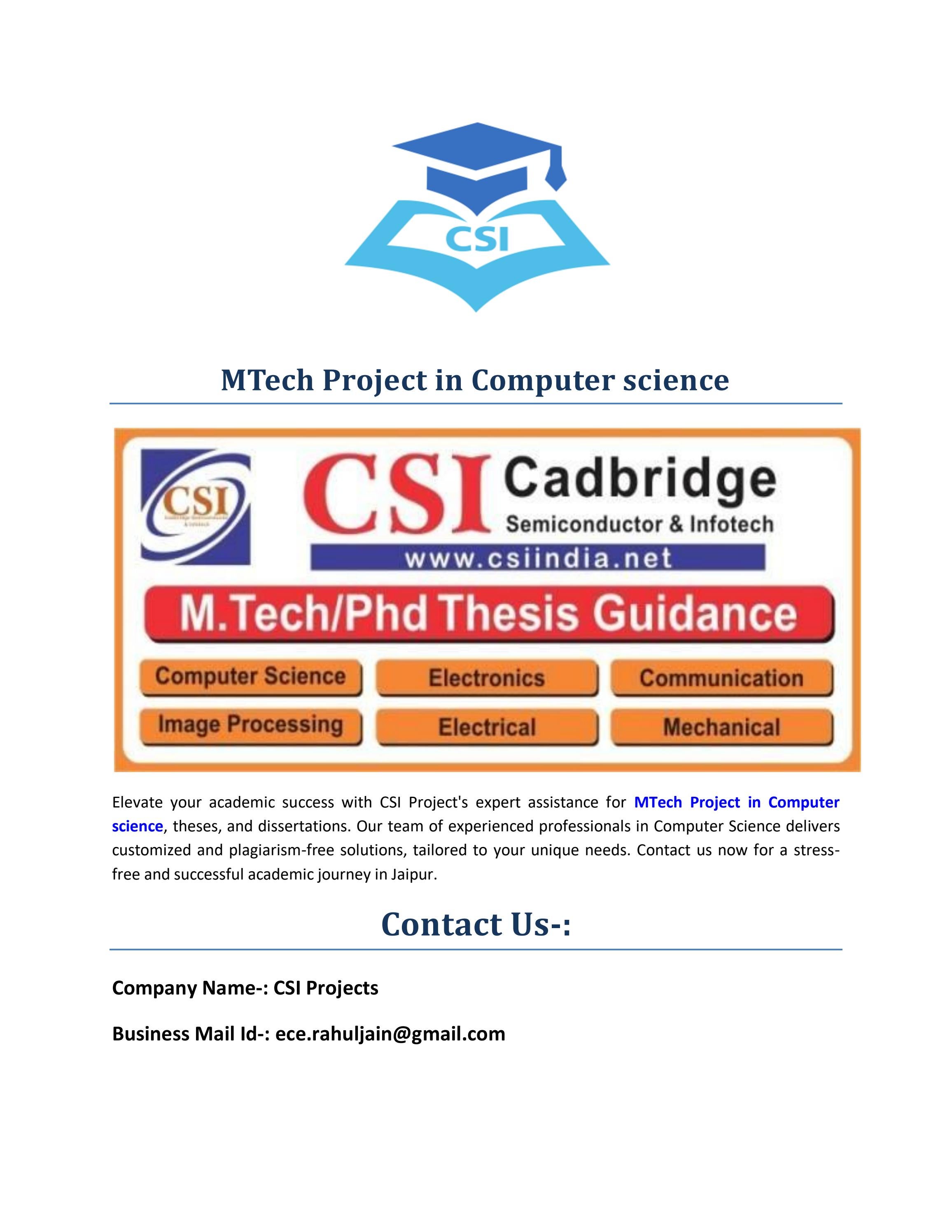MTech Project in Computer science by CSI Project - Issuu