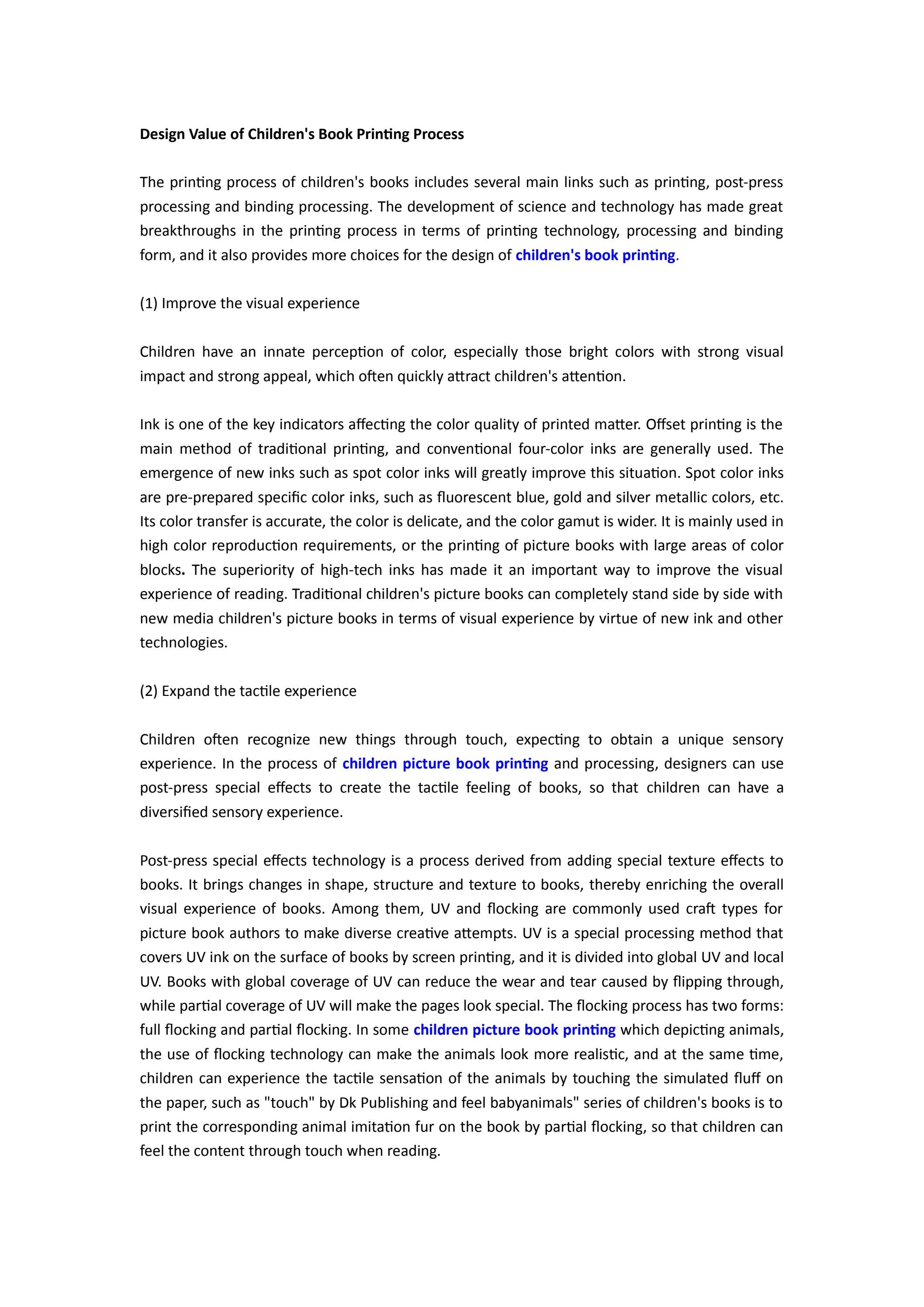 Design Value Of Children’s Book Printing Process by chen mark - Issuu