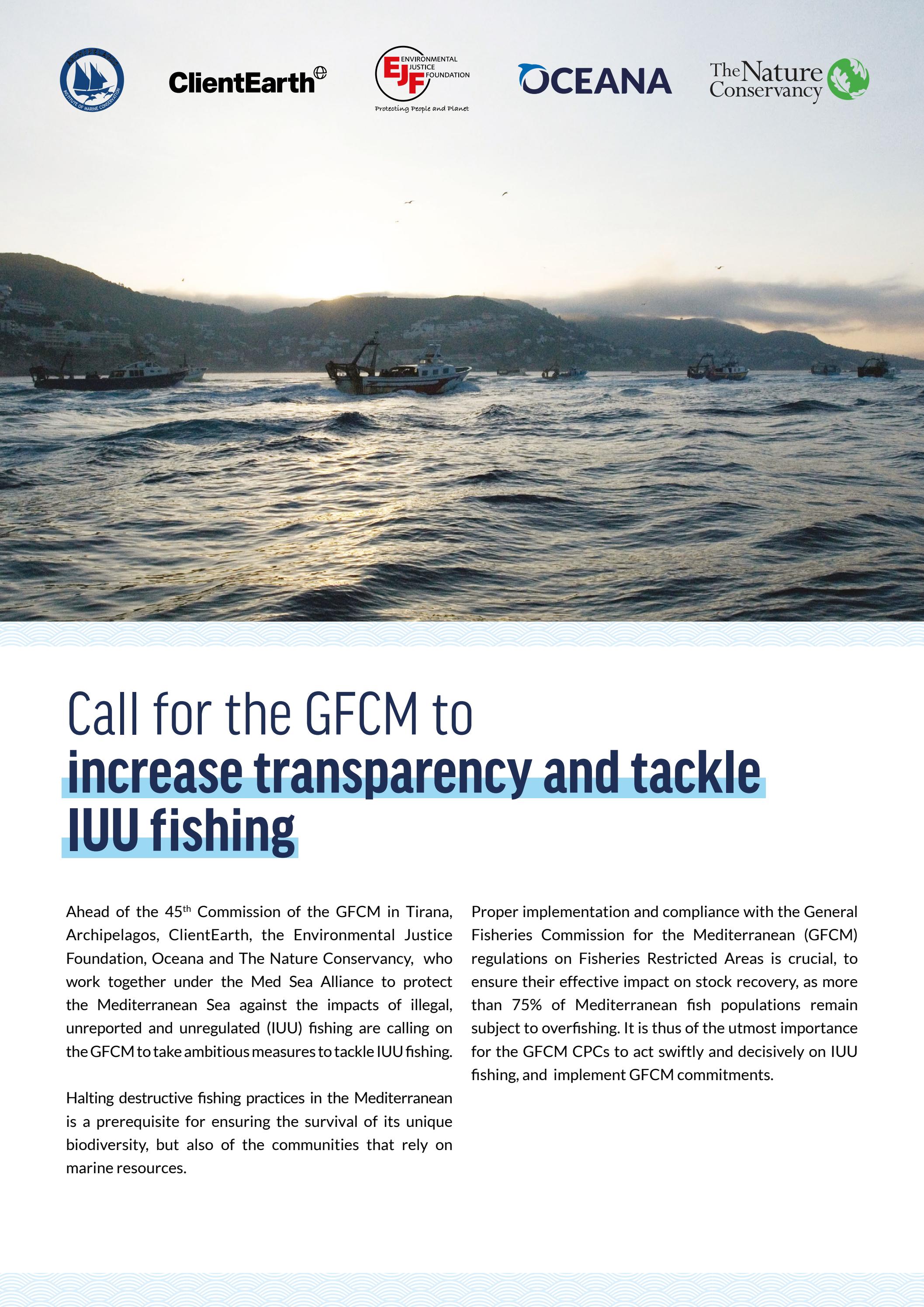 Call for the GFCM to increase transparency and tackle IUU fishing by ...