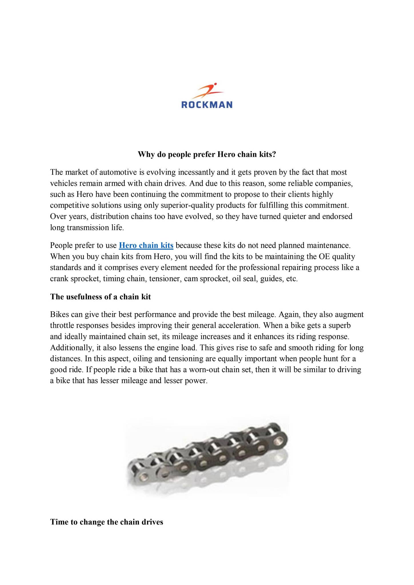 Why do people prefer Hero chain kits? by Rockman Industries Ltd. - Issuu