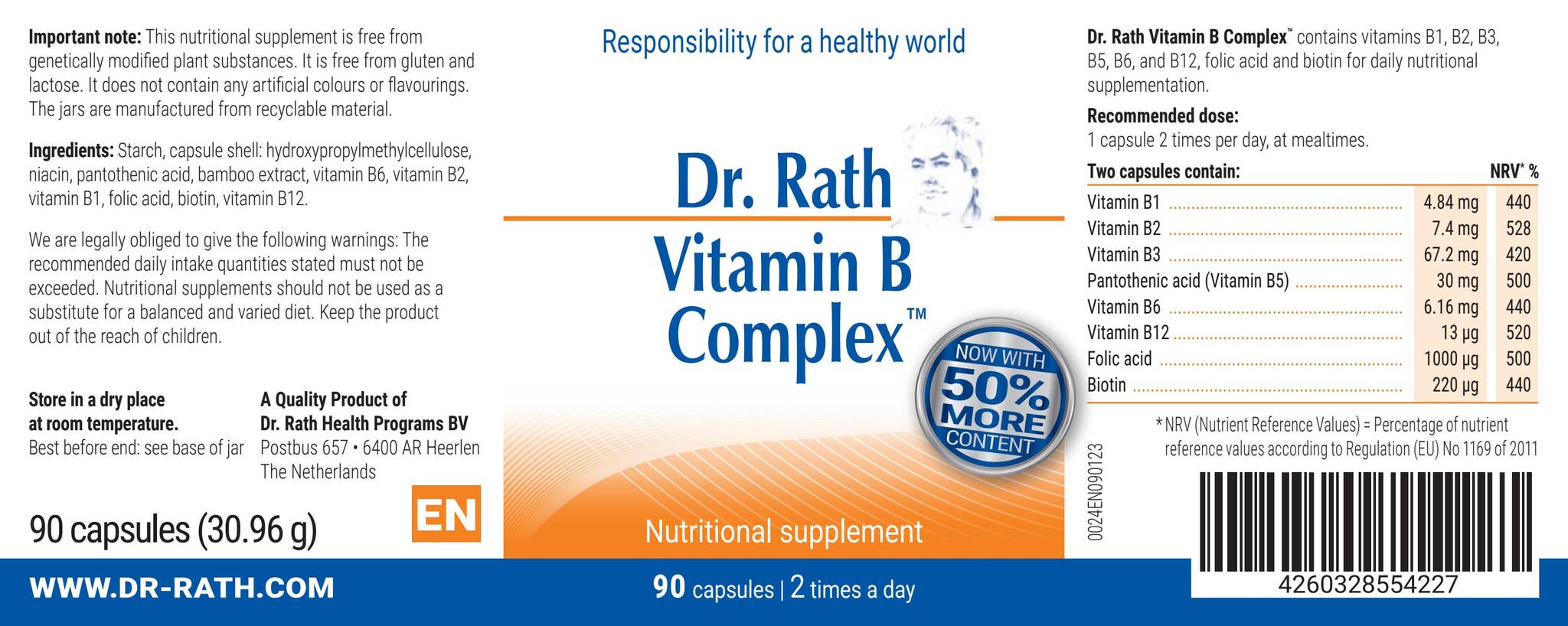 0024 Dr. Rath Vitamin B Complex™ 90 capsules - EN by Dr. Rath Health ...
