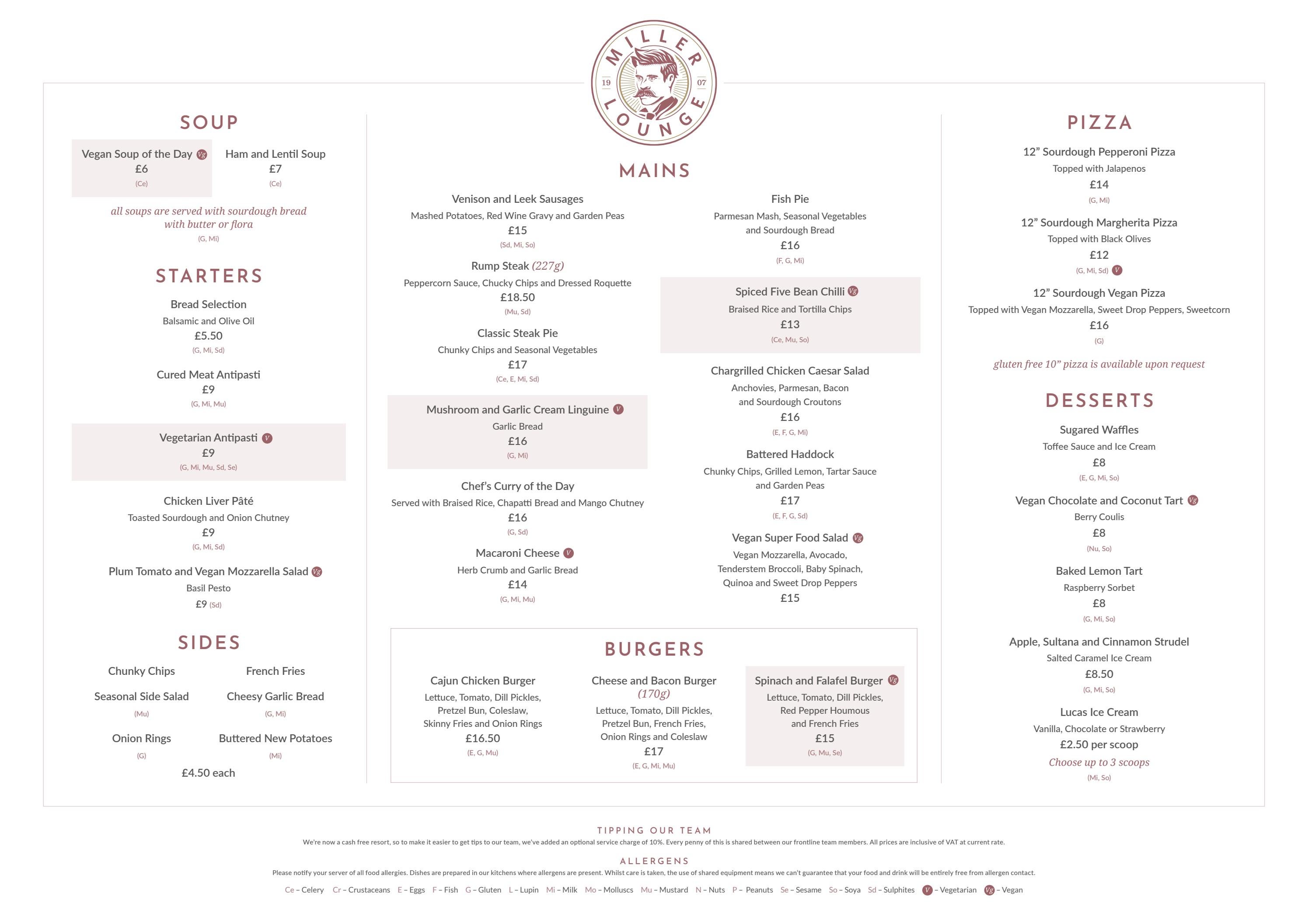 Miller Lounge Menu by Peebles Hydro - Issuu
