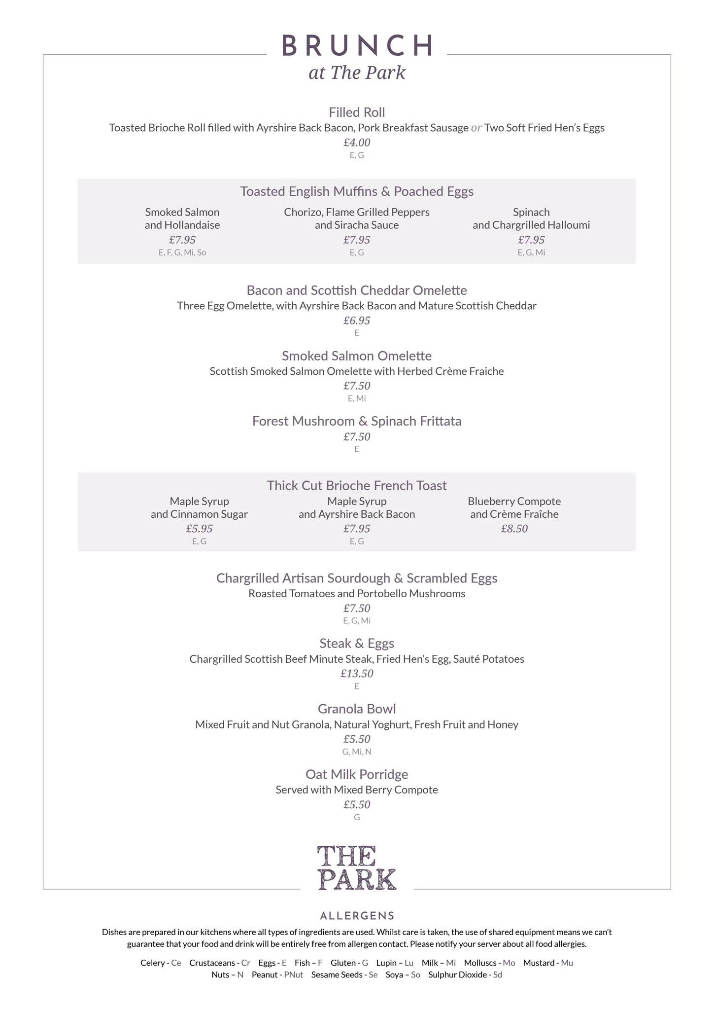 The Park Brunch Menu by Peebles Hydro - Issuu