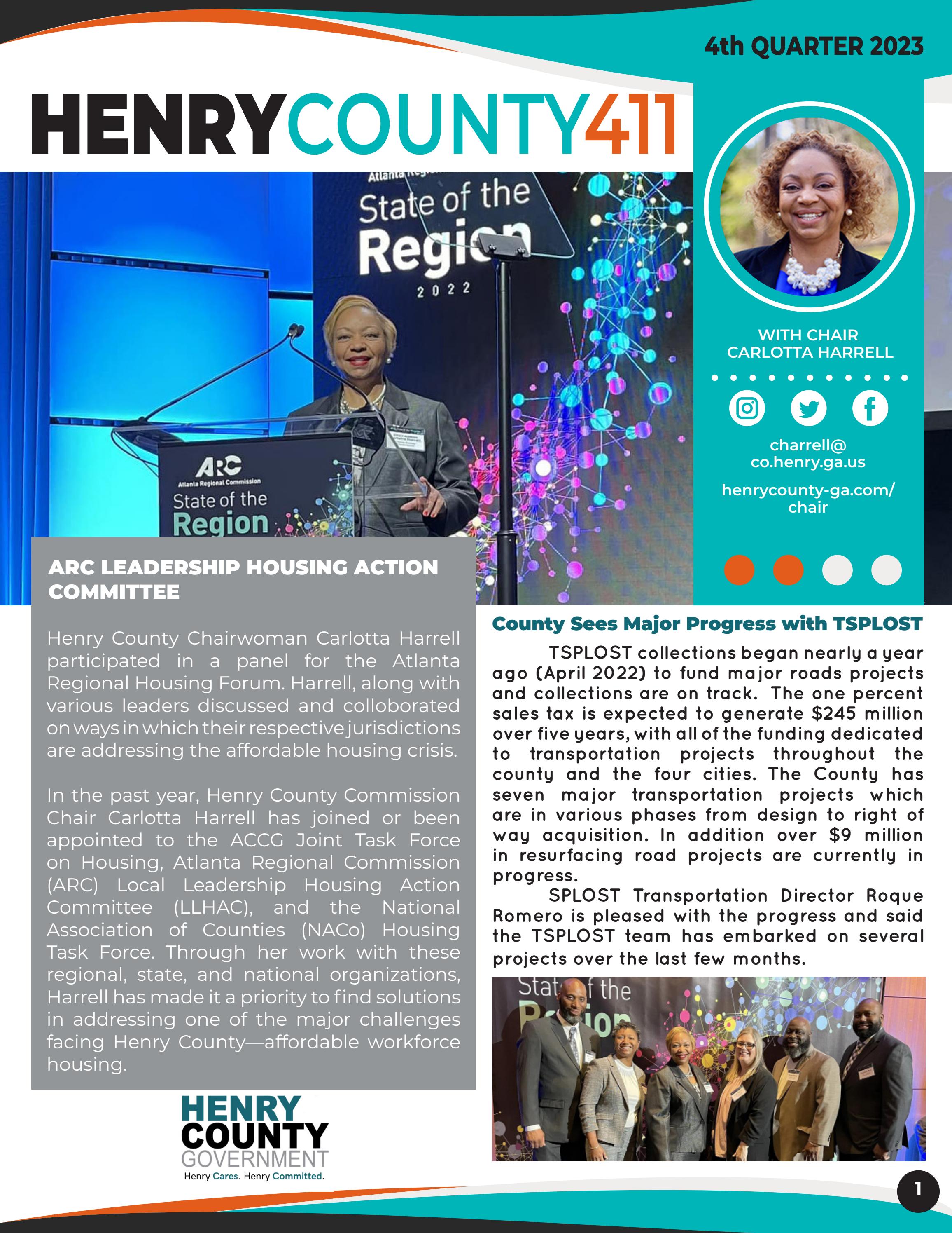 Henry County 411 - Chair Carlotta Harrell's Quarterly Newsletter by ...