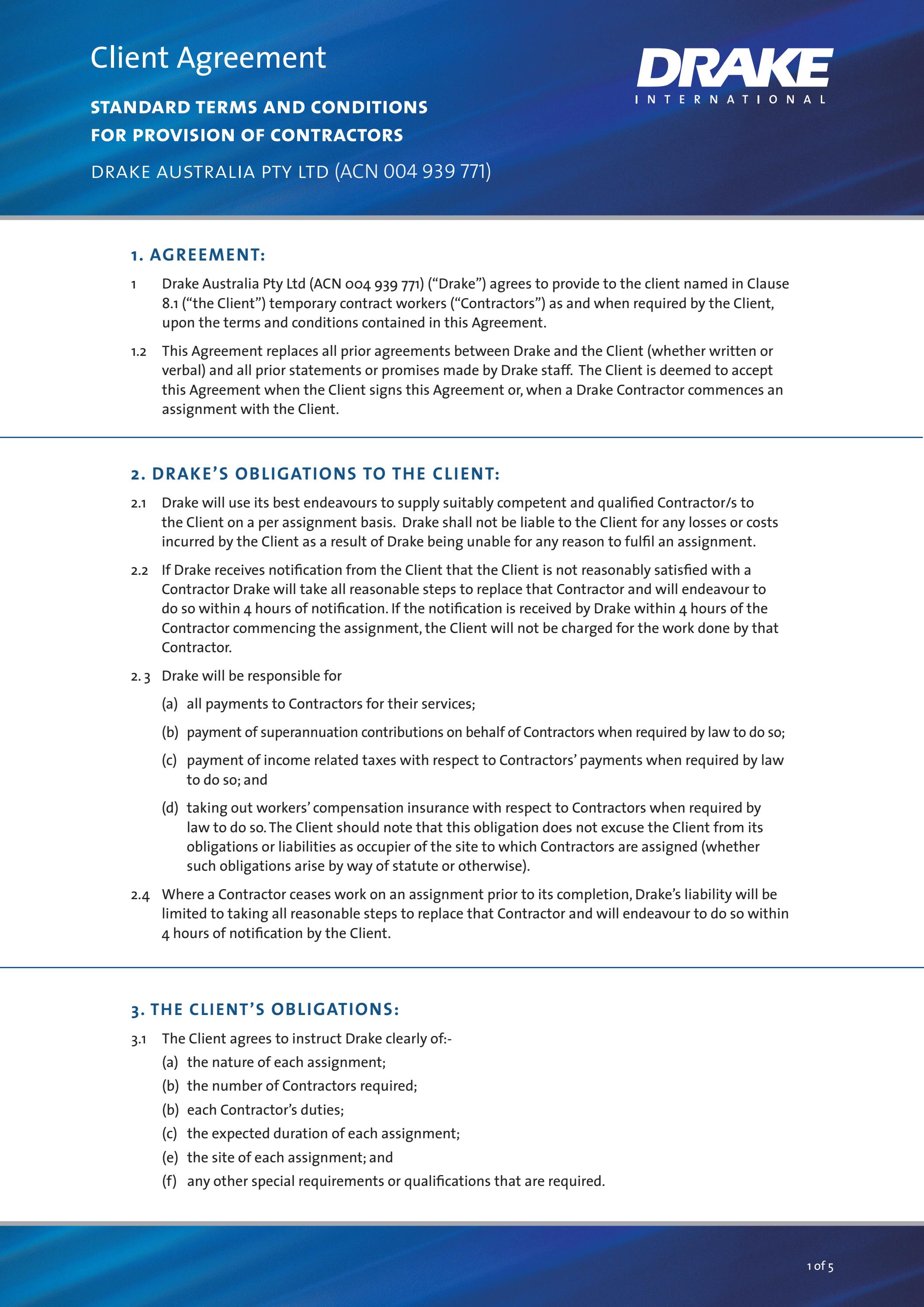 Drake Client Agreement by Mike - Issuu
