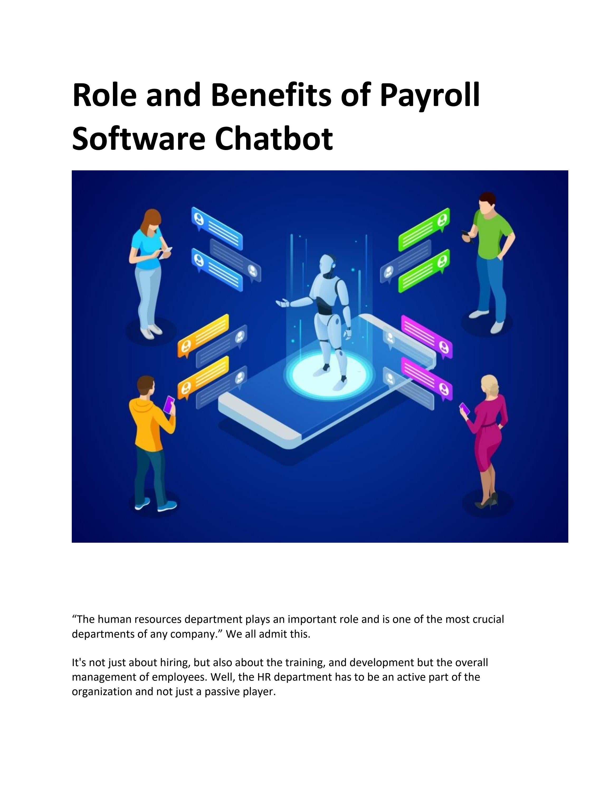 Role and Benefits of Payroll Software Chatbot by Botgo - AI Chatbot ...