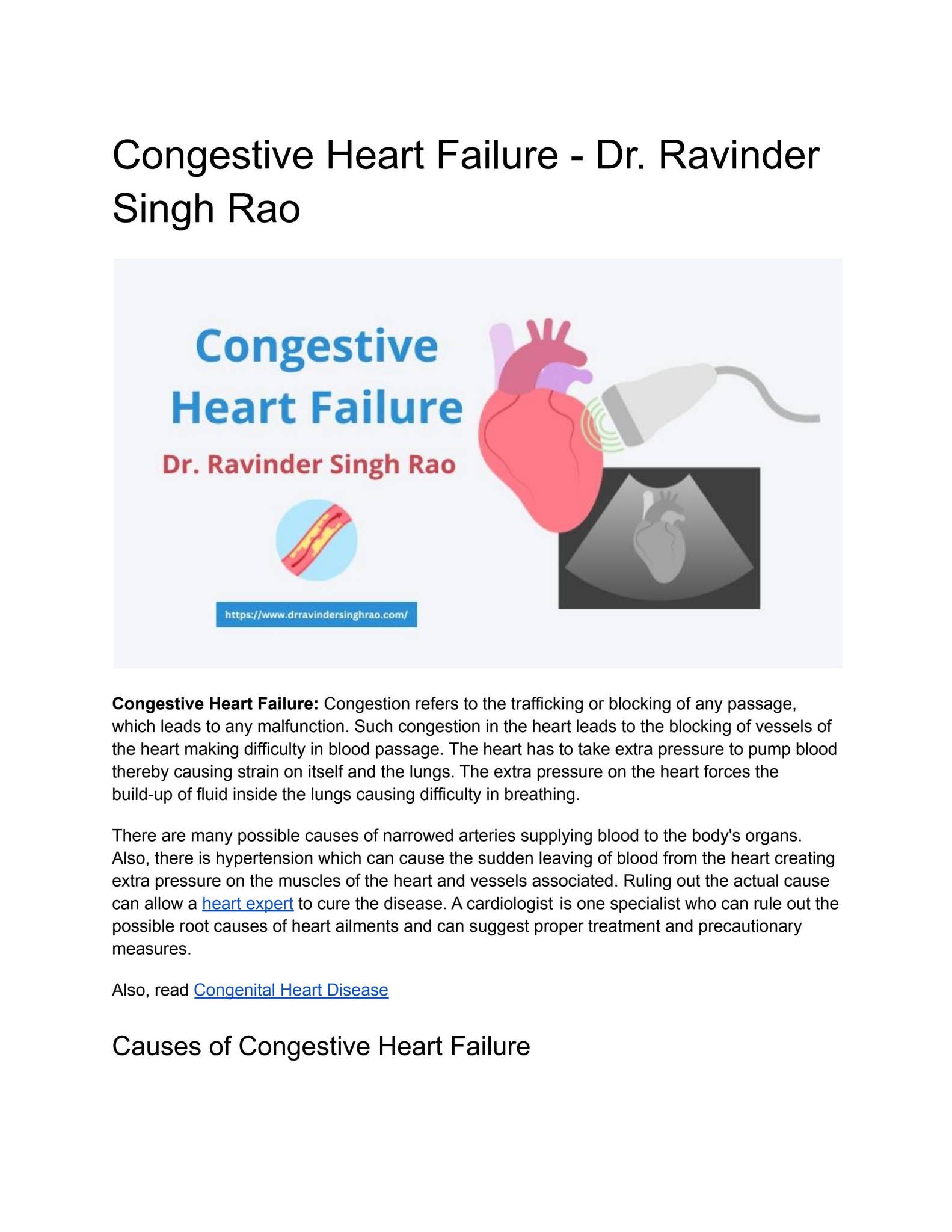 Congestive Heart Failure – Dr. Ravinder Singh Rao by Dr Ravinder Singh ...