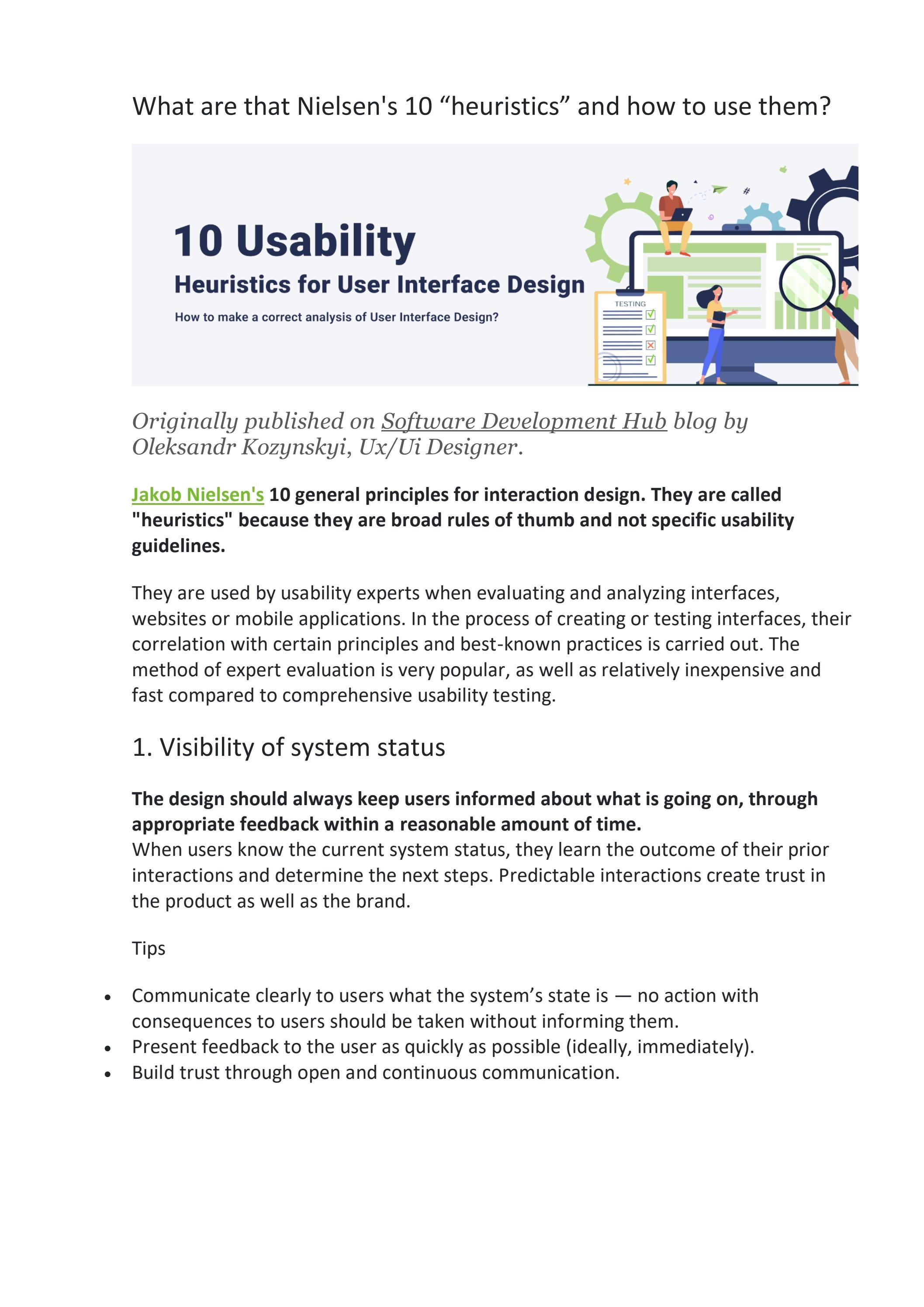10 Usability Heuristics for User Interface Design by sdh_global - Issuu