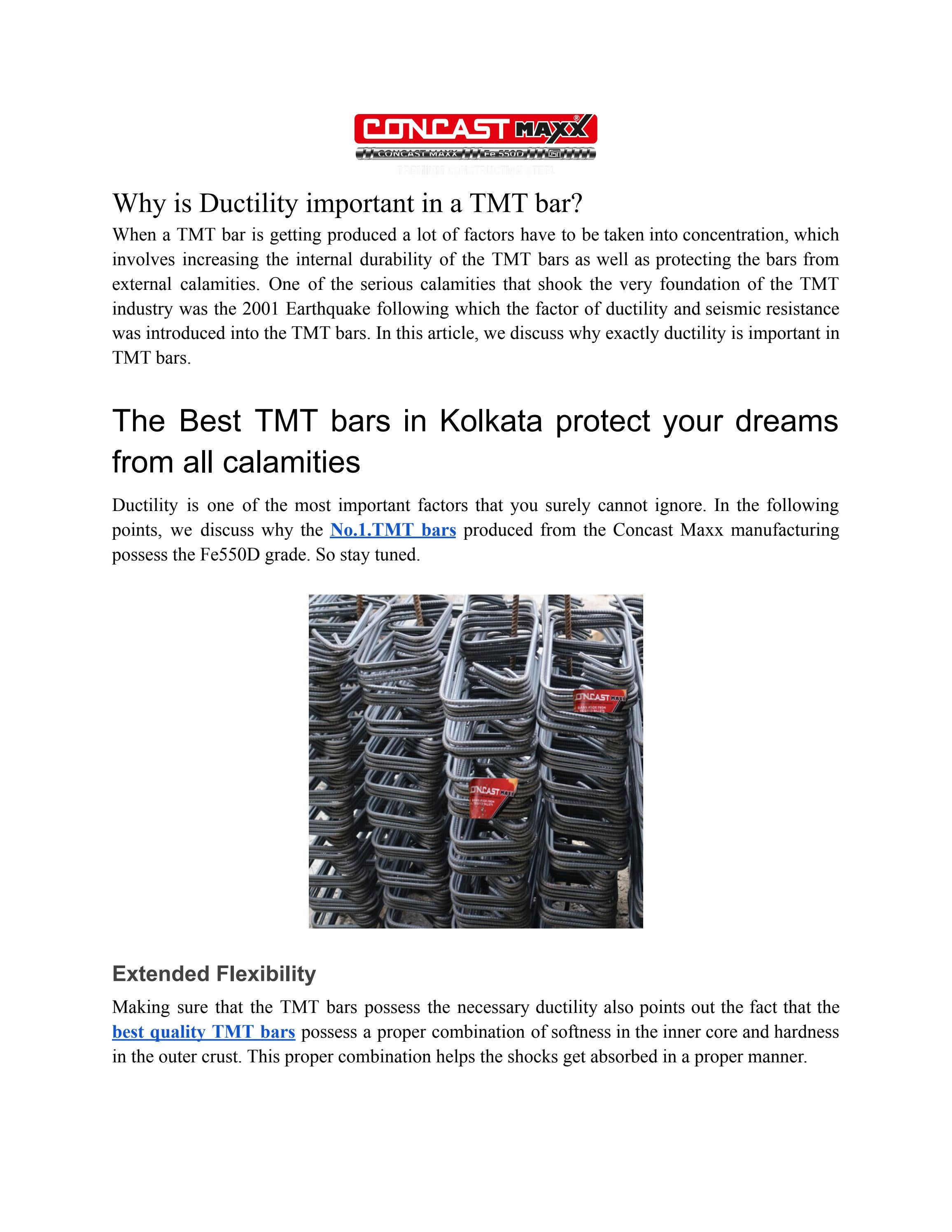 Important of Ductility in a TMT bar - Concast Maxx by Concast Maxx - Issuu