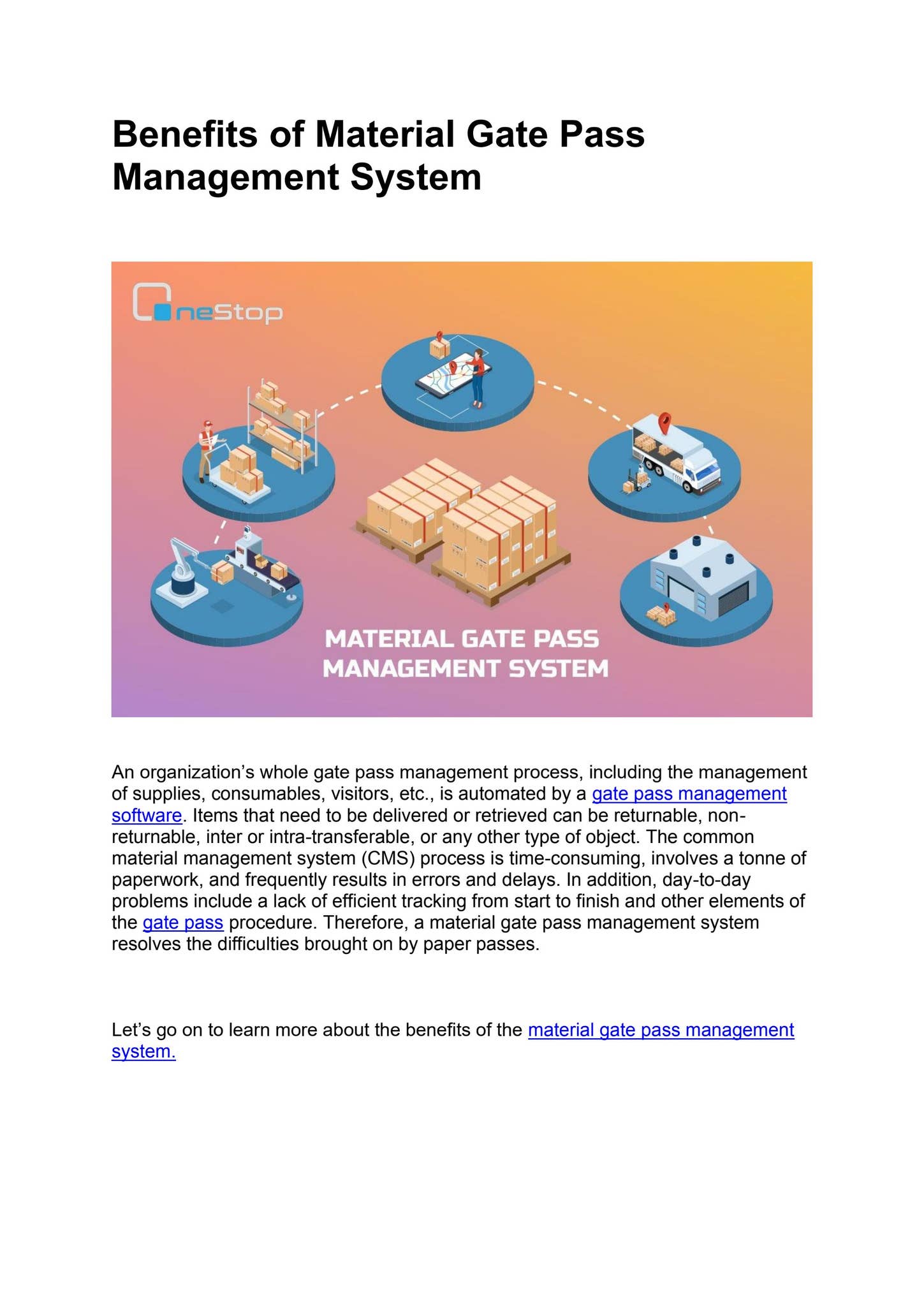 Gate pass management system By OneStop by Onestop - Issuu