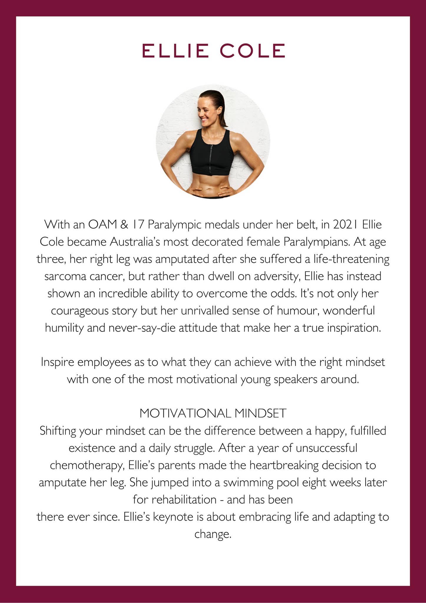 Ellie Cole - IWD 2023 by Bankstown Sports Club - Issuu