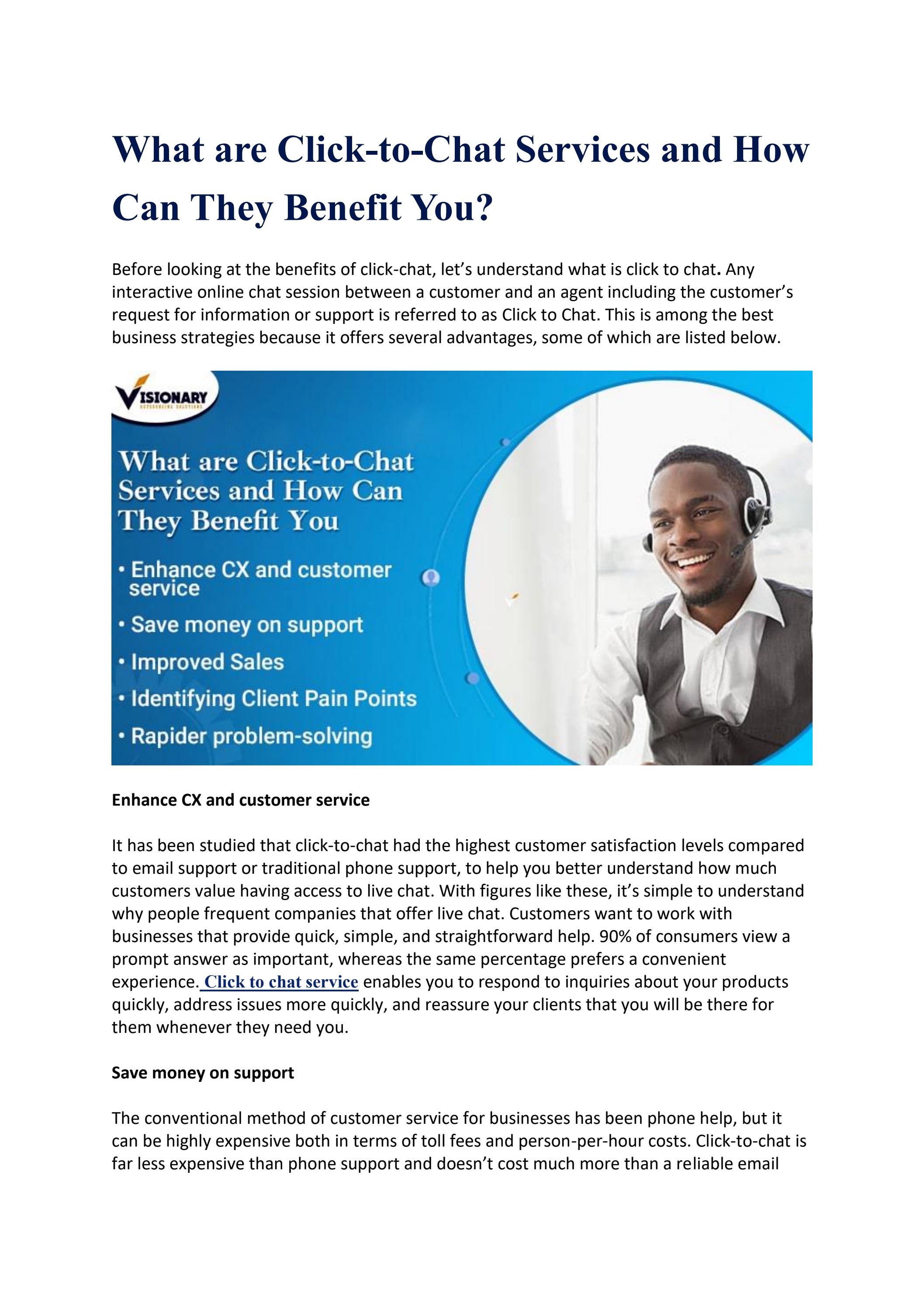 What are Click-to-Chat Services and How Can They Benefit You? by ...