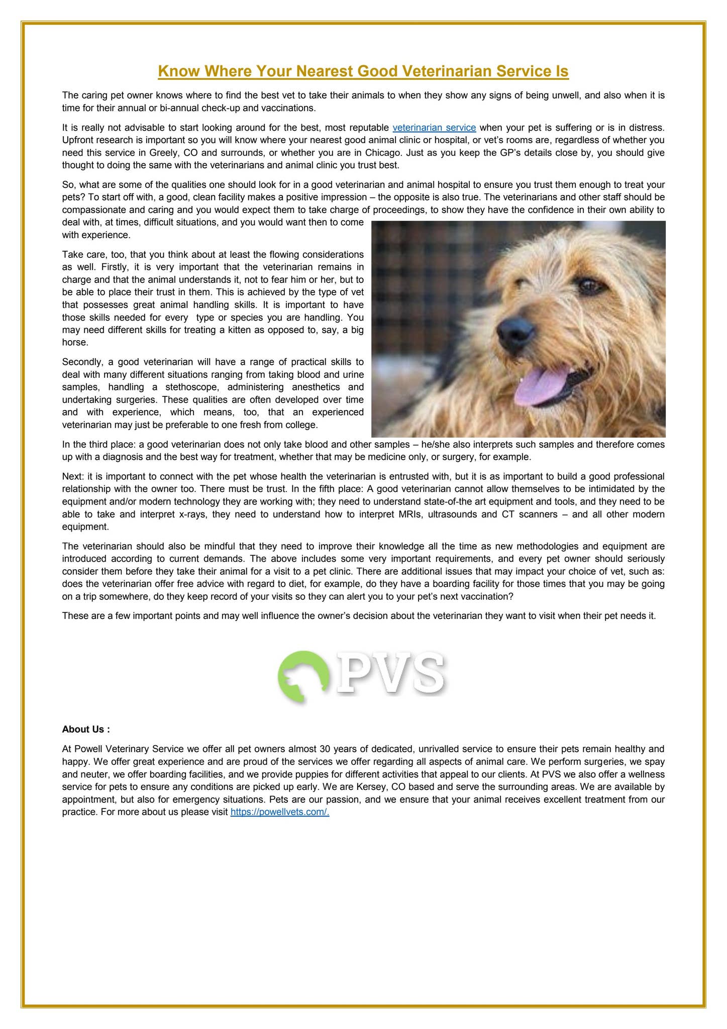 Know Where Your Nearest Good Veterinarian Service Is by Powell ...