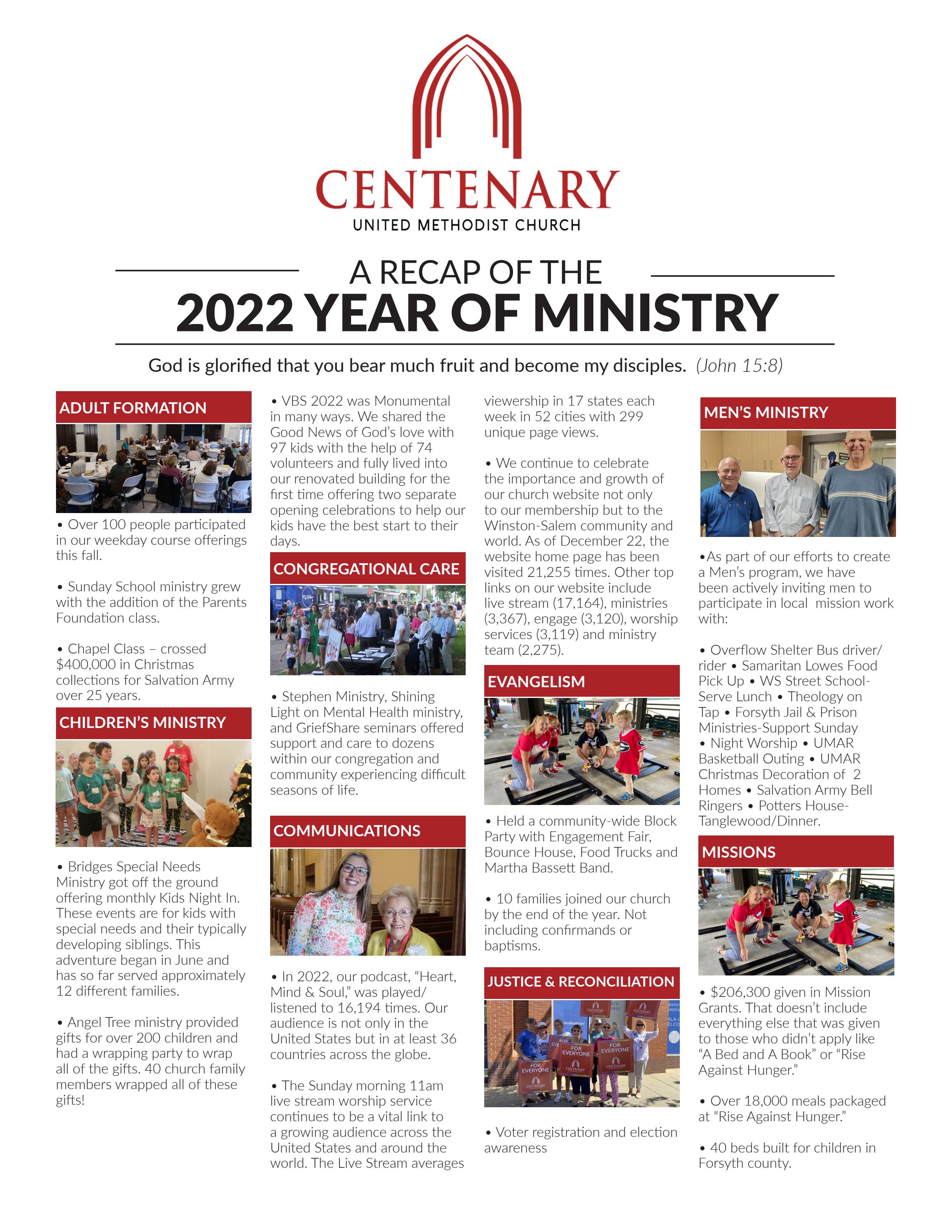 2022 Recap: Year in Ministry by Centenary United Methodist Church - Issuu