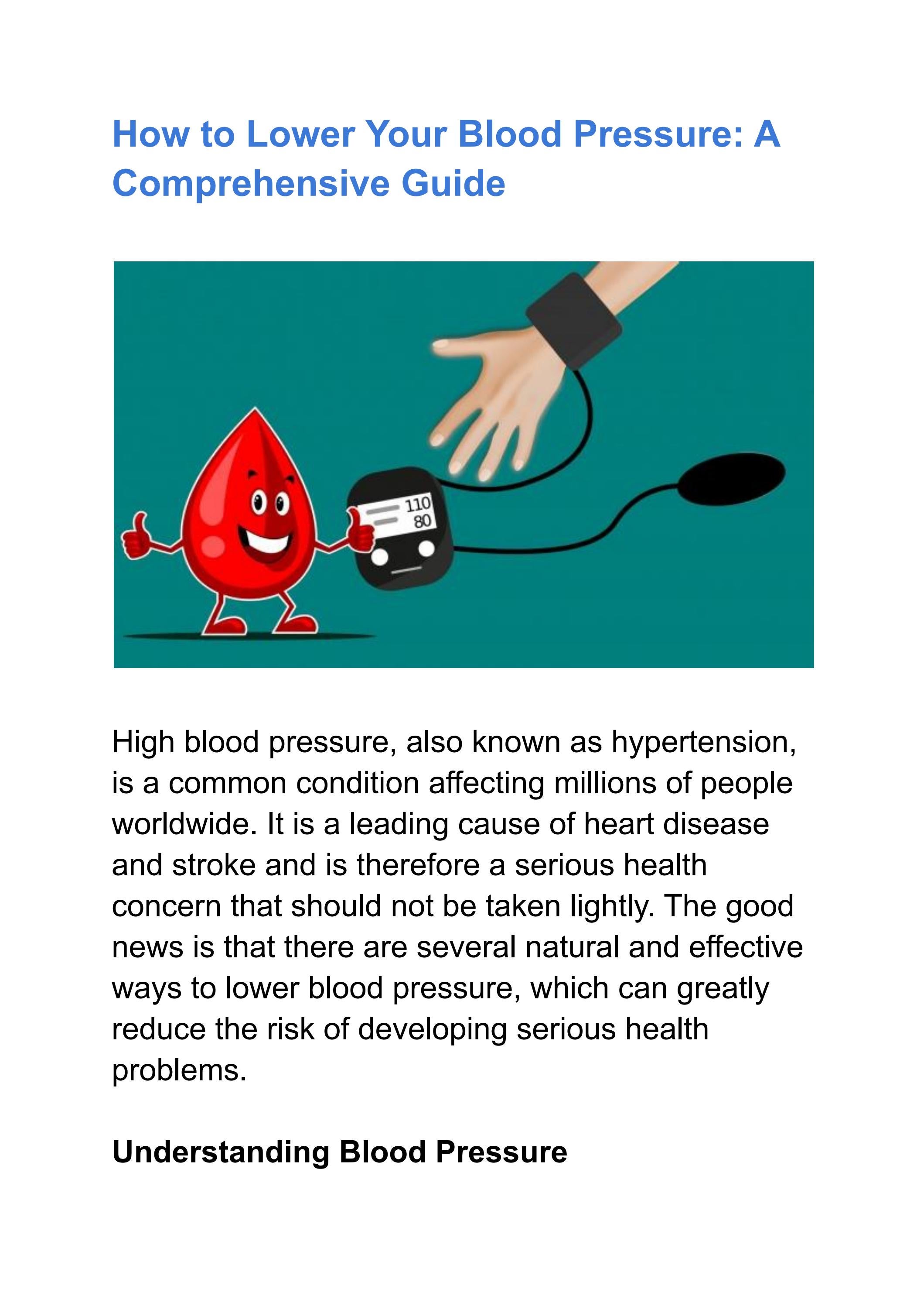 How To Lower Your Blood Pressure A Comprehensive Guide By Emma Hense How To Lower Your Blood Pressure A Comprehensive Guide By Emma Hense