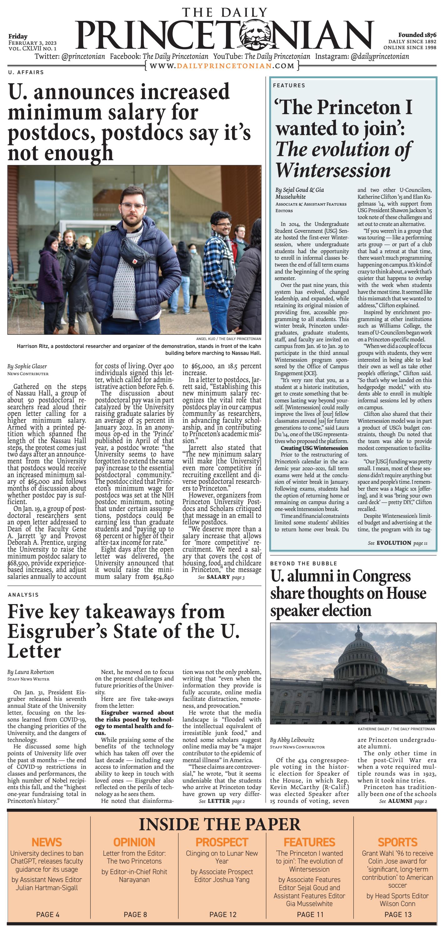 The Daily Princetonian: February 3, 2023 by The Daily Princetonian - Issuu