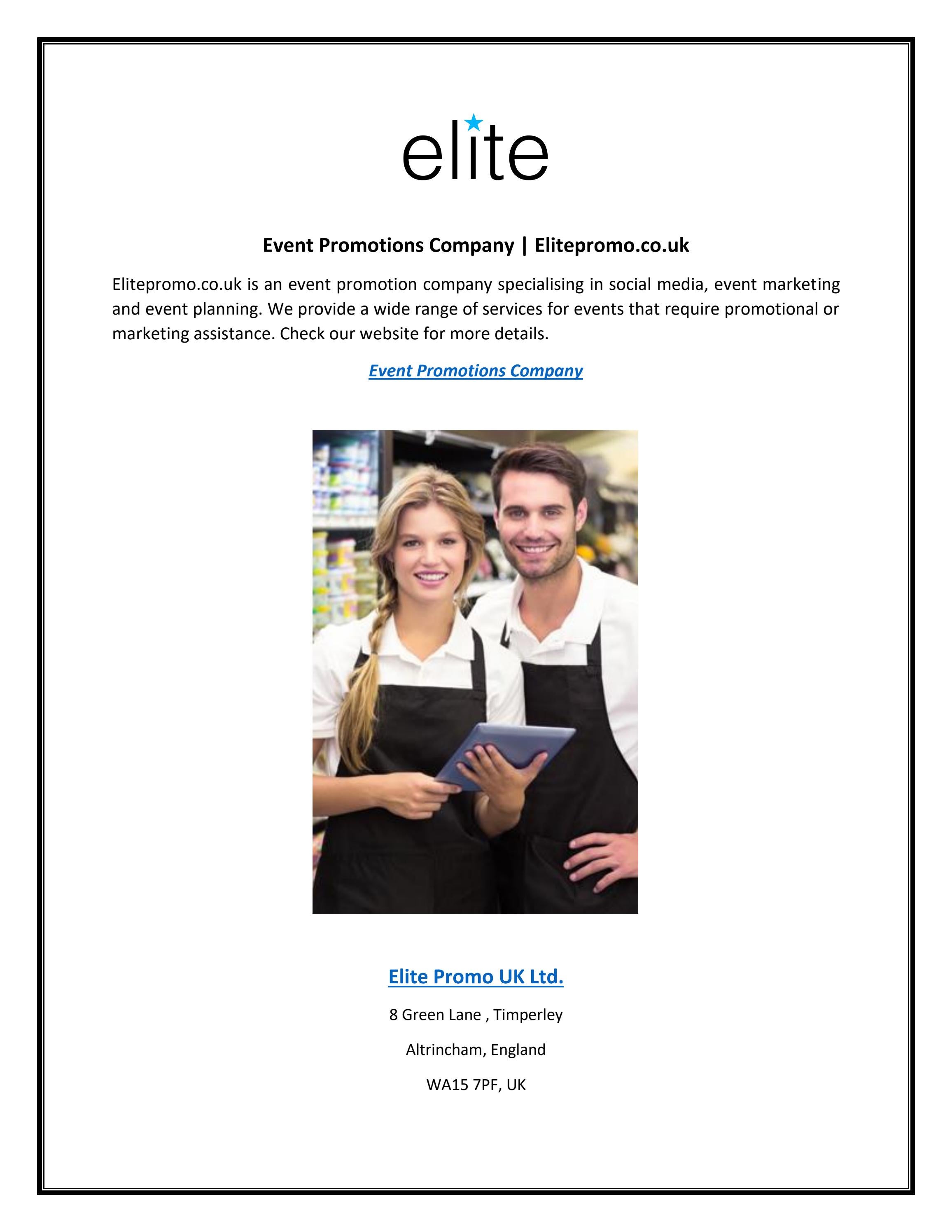 Event Promotions Company | Elitepromo.co.uk by Elite Promo - Issuu
