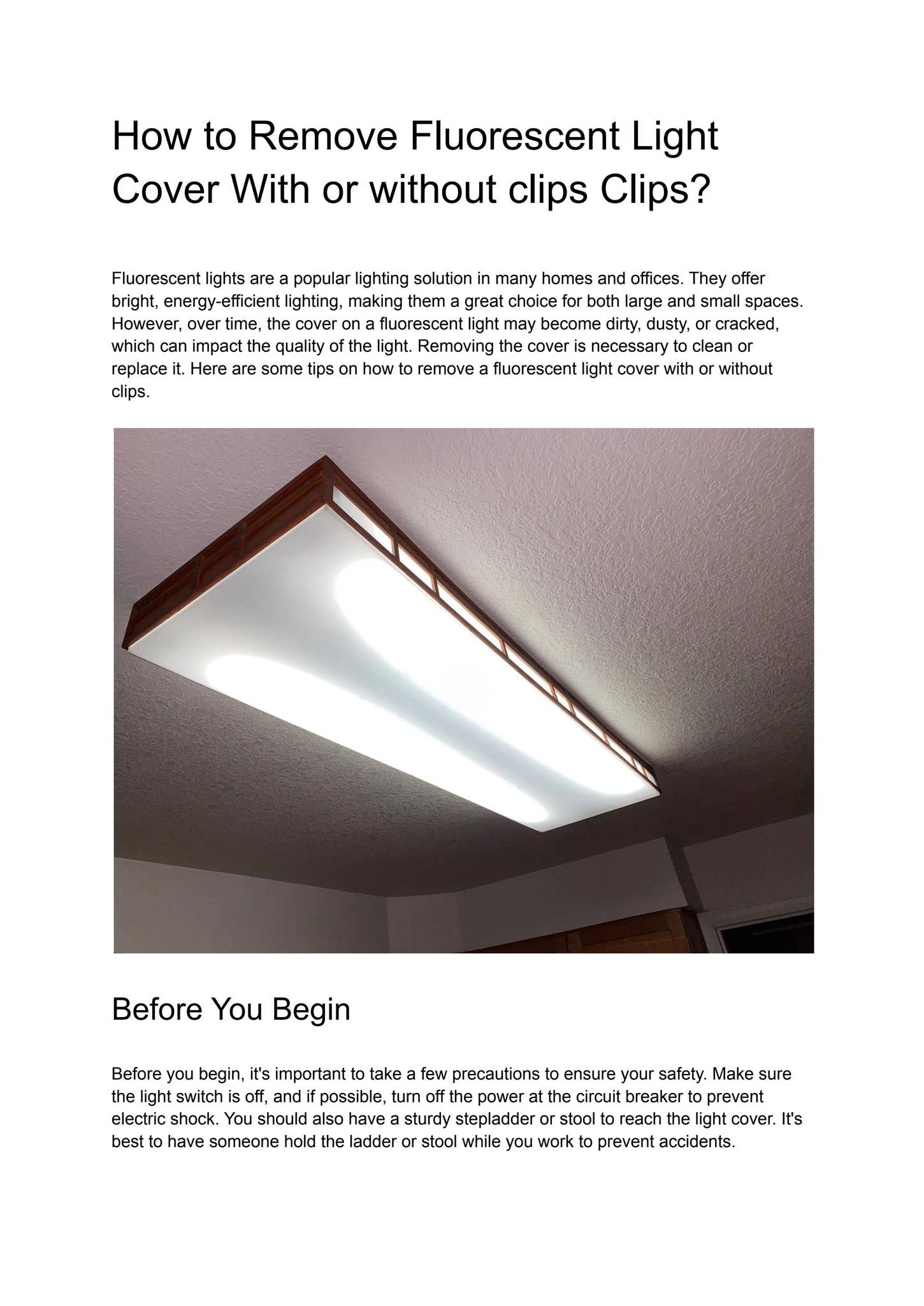 How to Remove Fluorescent Light Cover With or without clips Clips? by ...