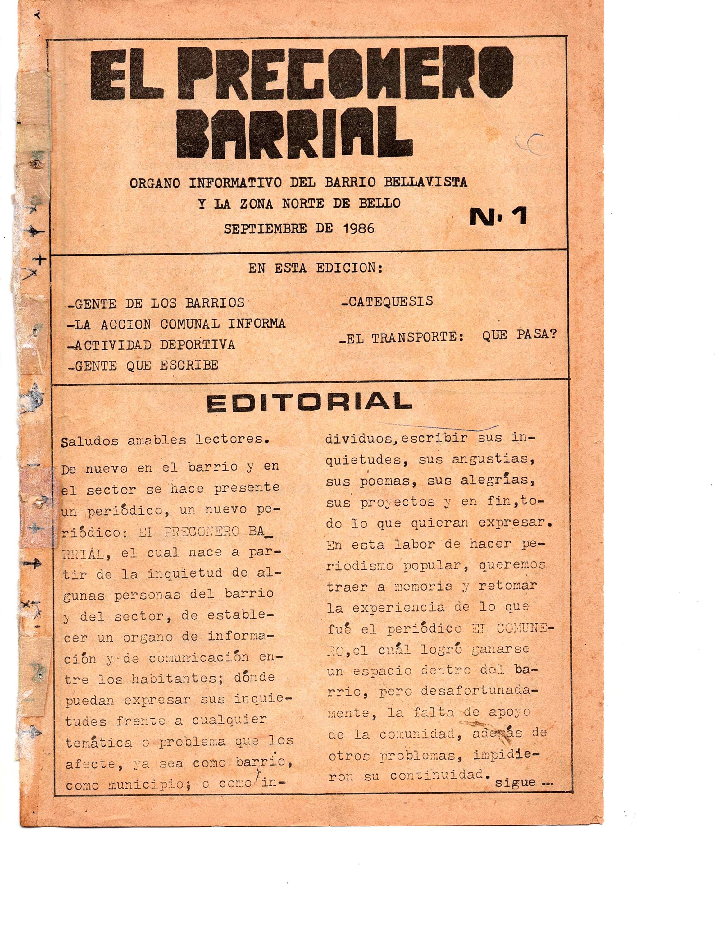 El Pregonero Barrial N.1 by BibliotecasAlaCalle - Issuu