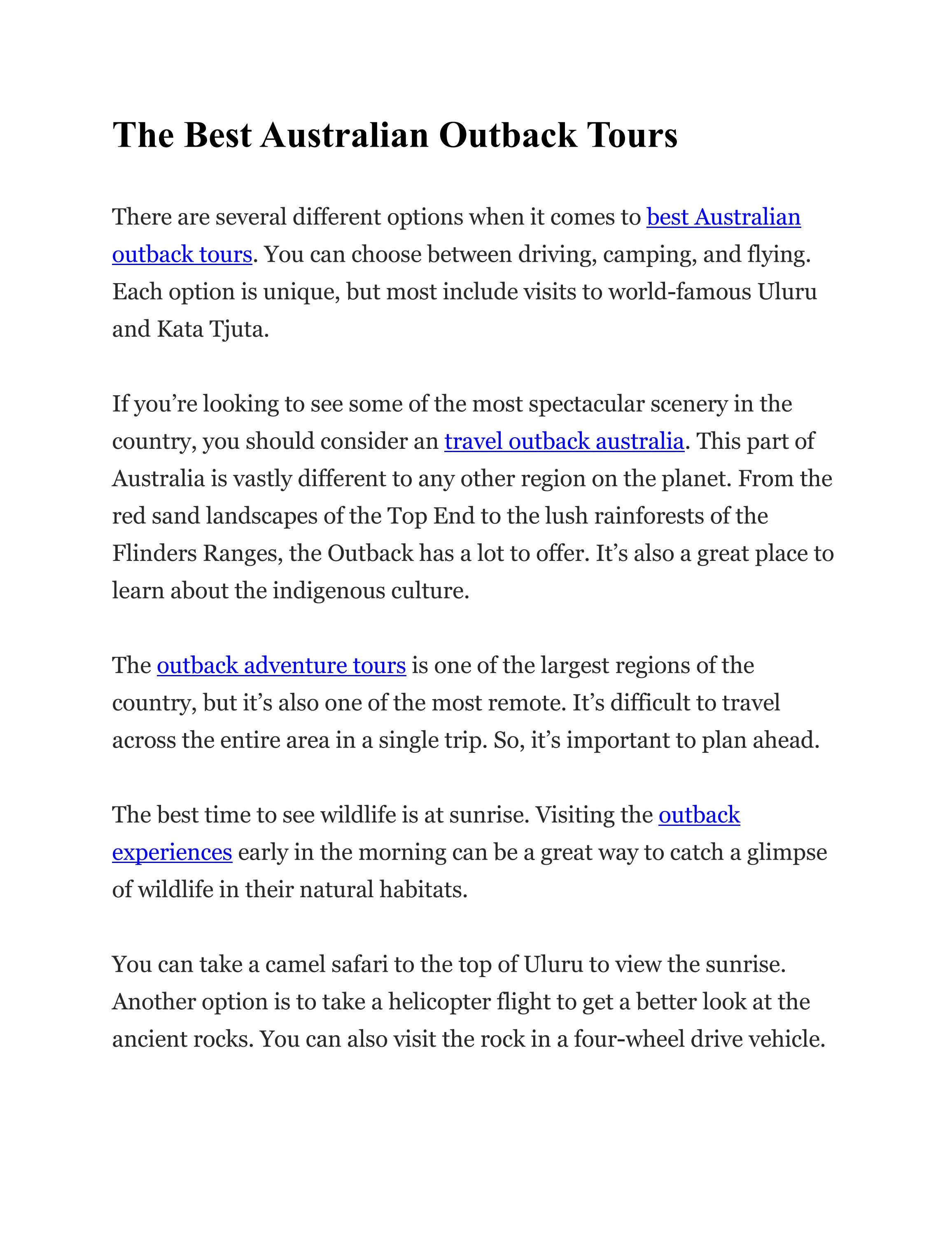 The Best Australian Outback Tours by Outback Aussie Tours - Issuu