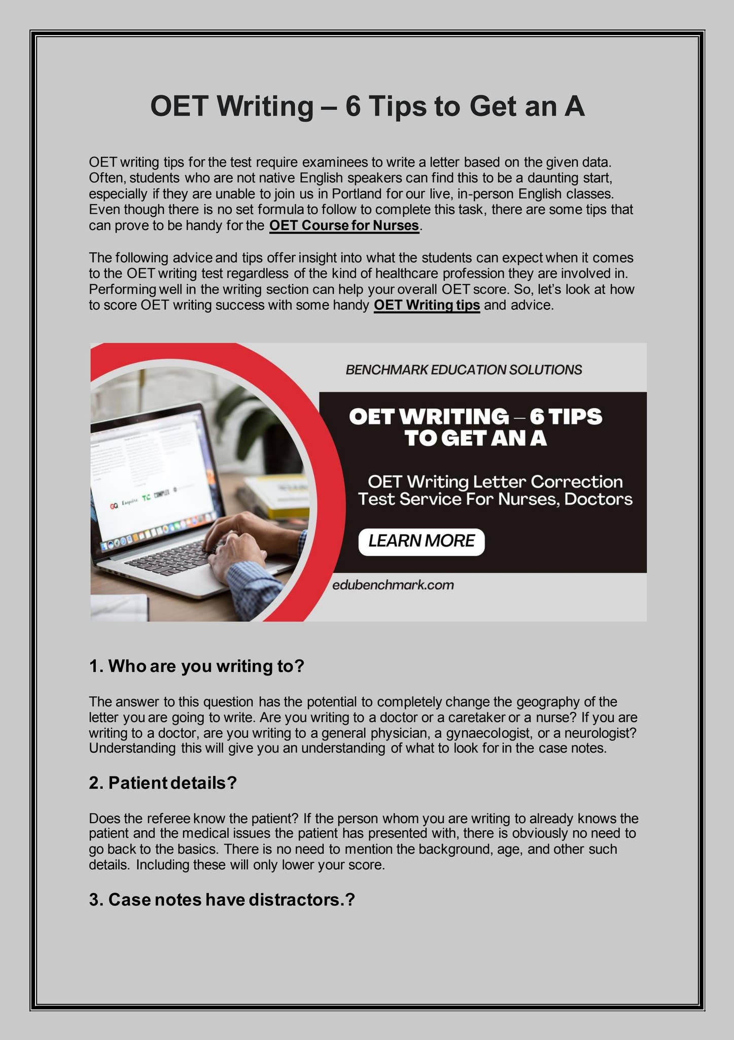 Online OET Training & Preparation Course for Physicians and Nurses by ...
