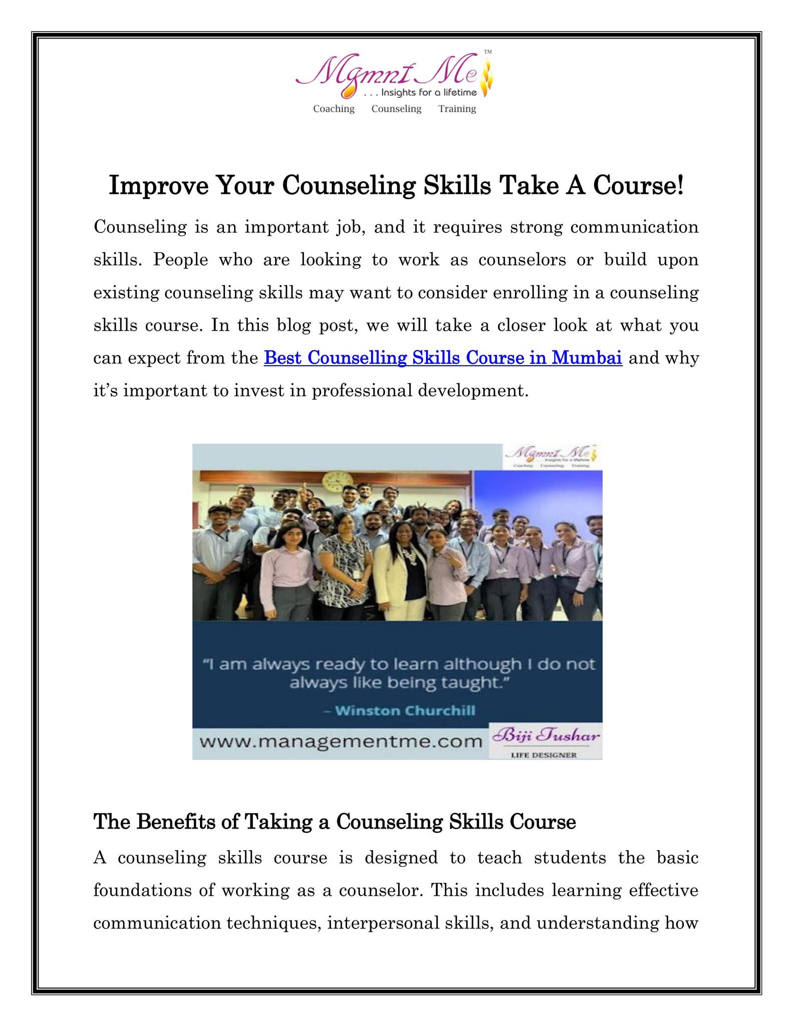 Best Counselling Skills Course in Mumbai | Call +91- 7428590012 ...