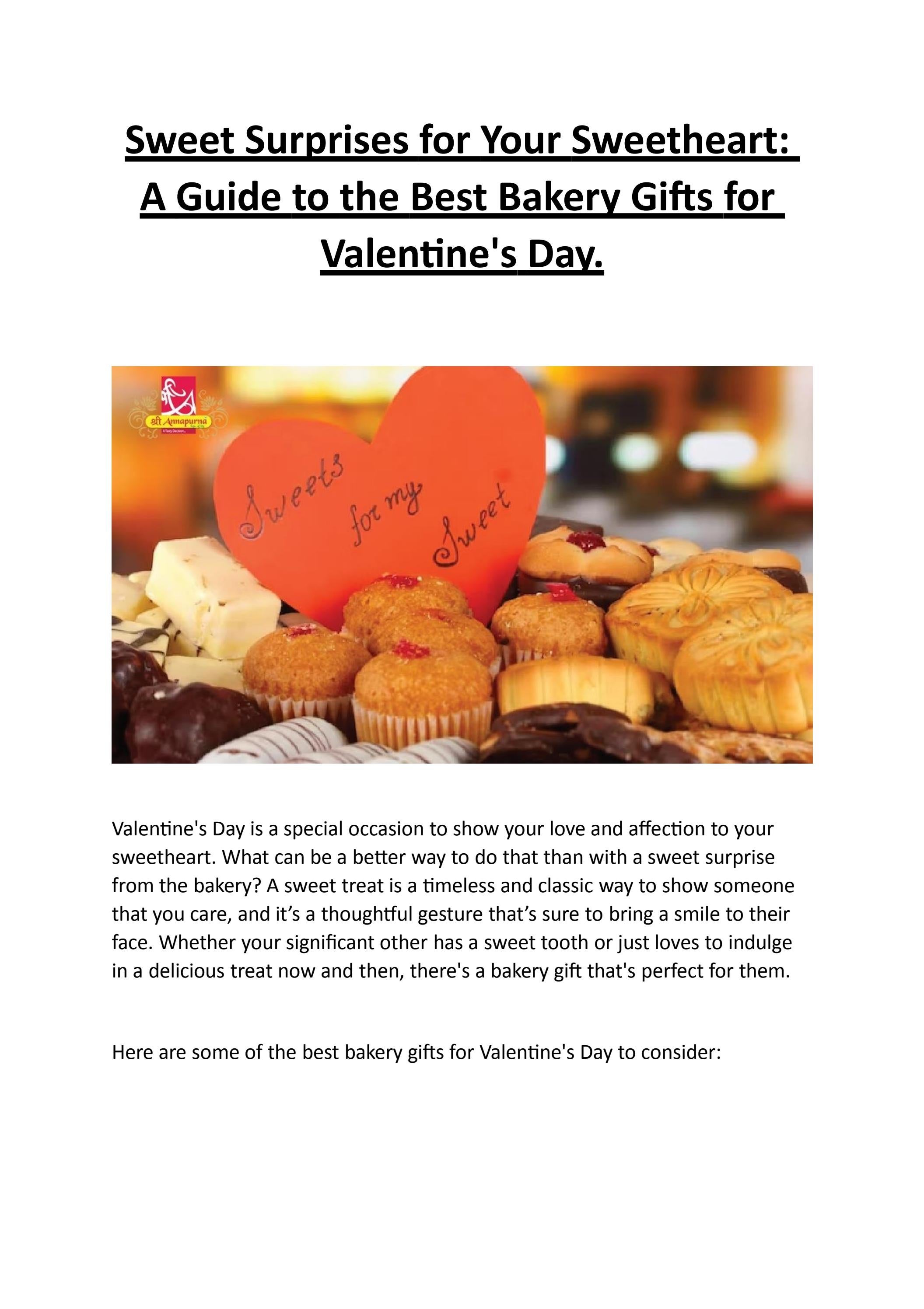 Sweet Surprises for Your Sweetheart: A Guide to the Best Bakery Gifts ...