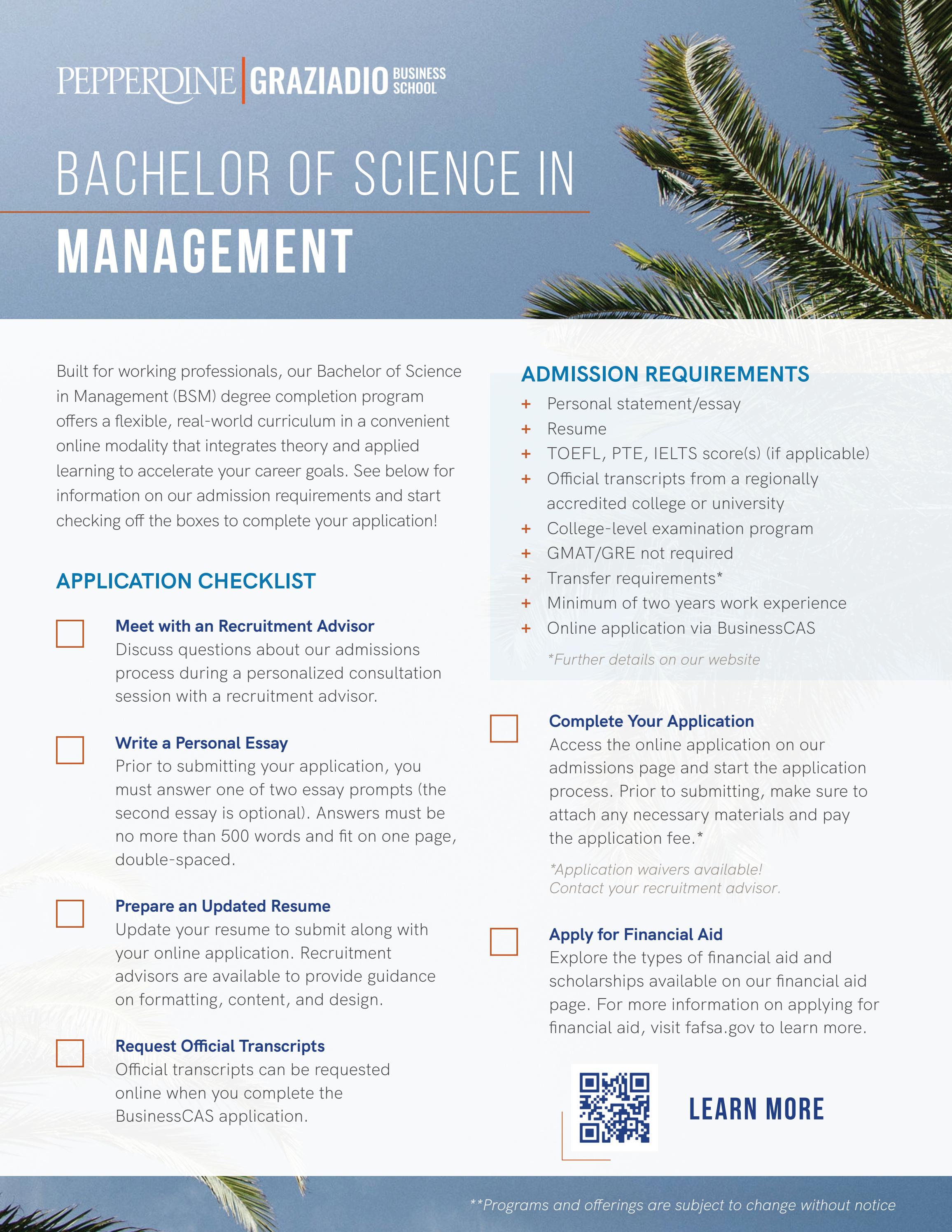 2022 BSM Checklist - One Pager by Pepperdine Graziadio Business School ...