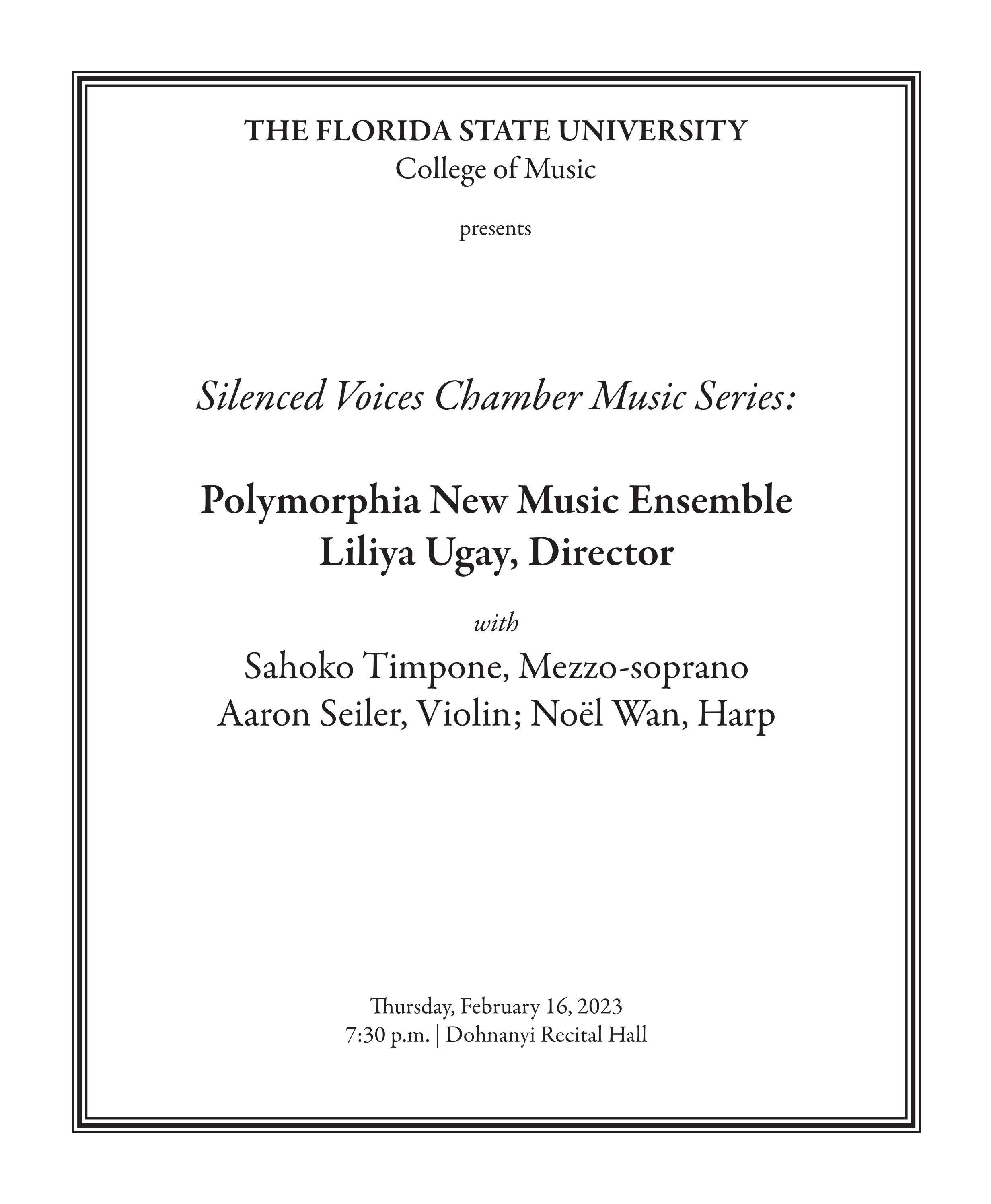 20230216_Polymorphia by Florida State University College of Music - Issuu
