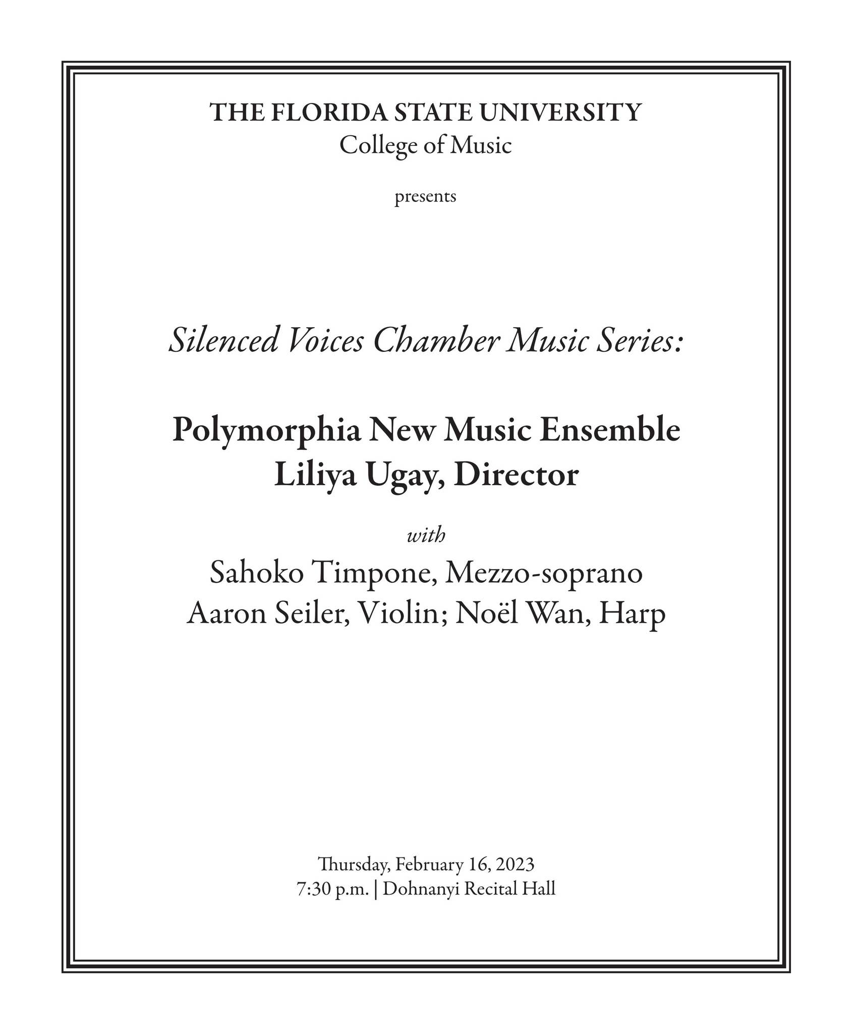 20230216_Polymorphia by Florida State University College of Music - Issuu