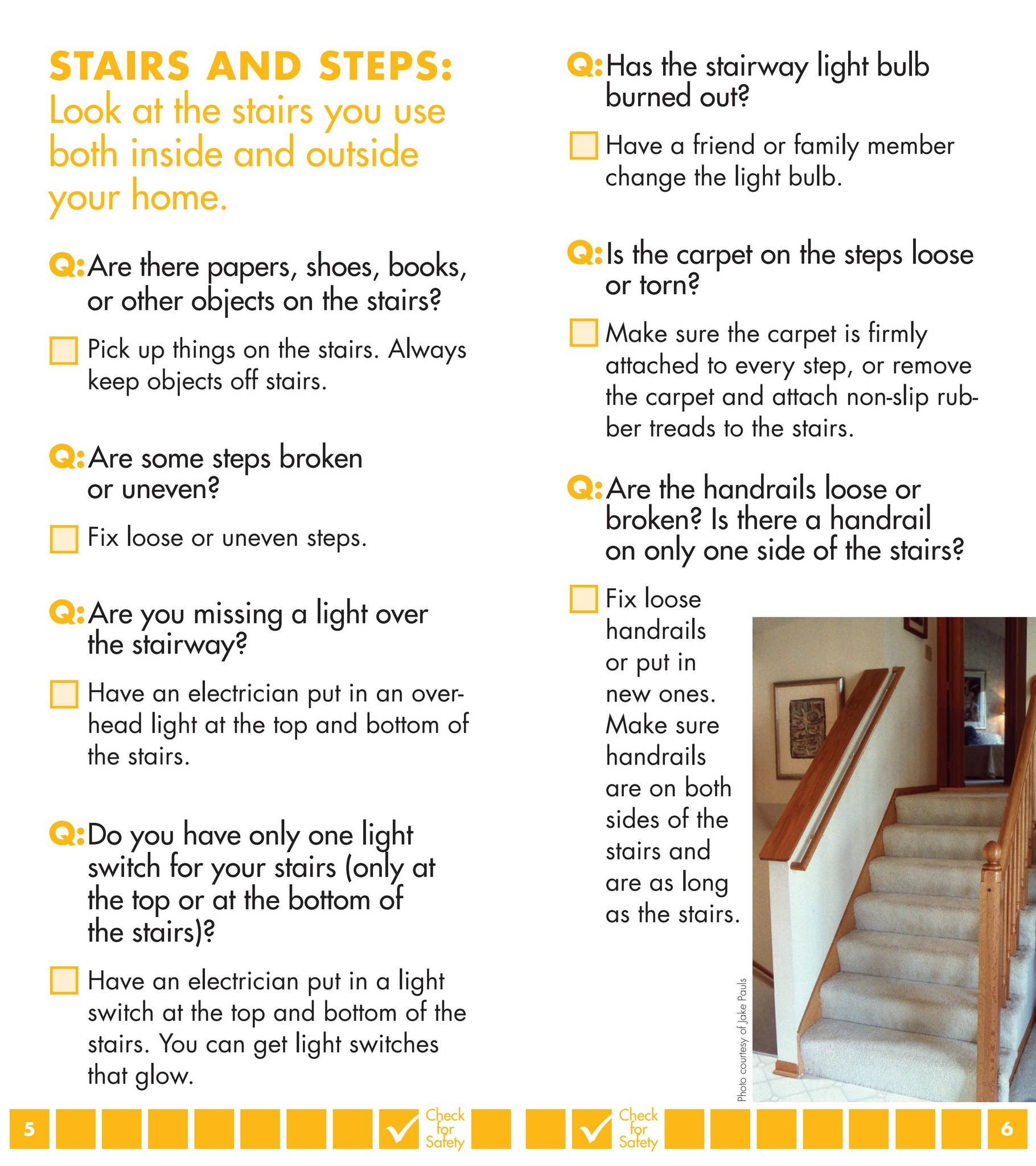 CDC: Check for Safety. A Home Fall Prevention Checklist for Older ...