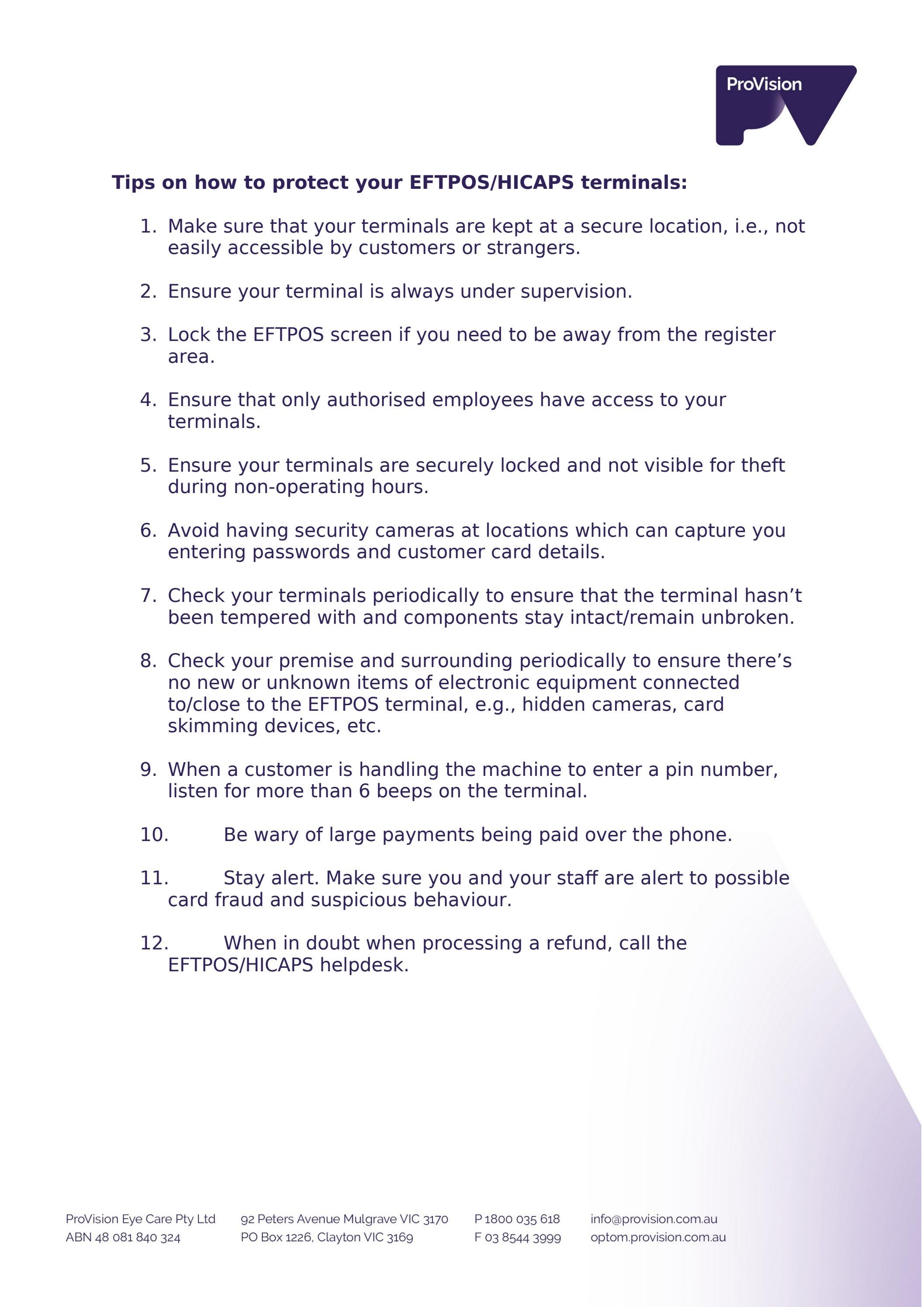 How to Protect your EFTPOS Machine from Scams by ProVision - Issuu