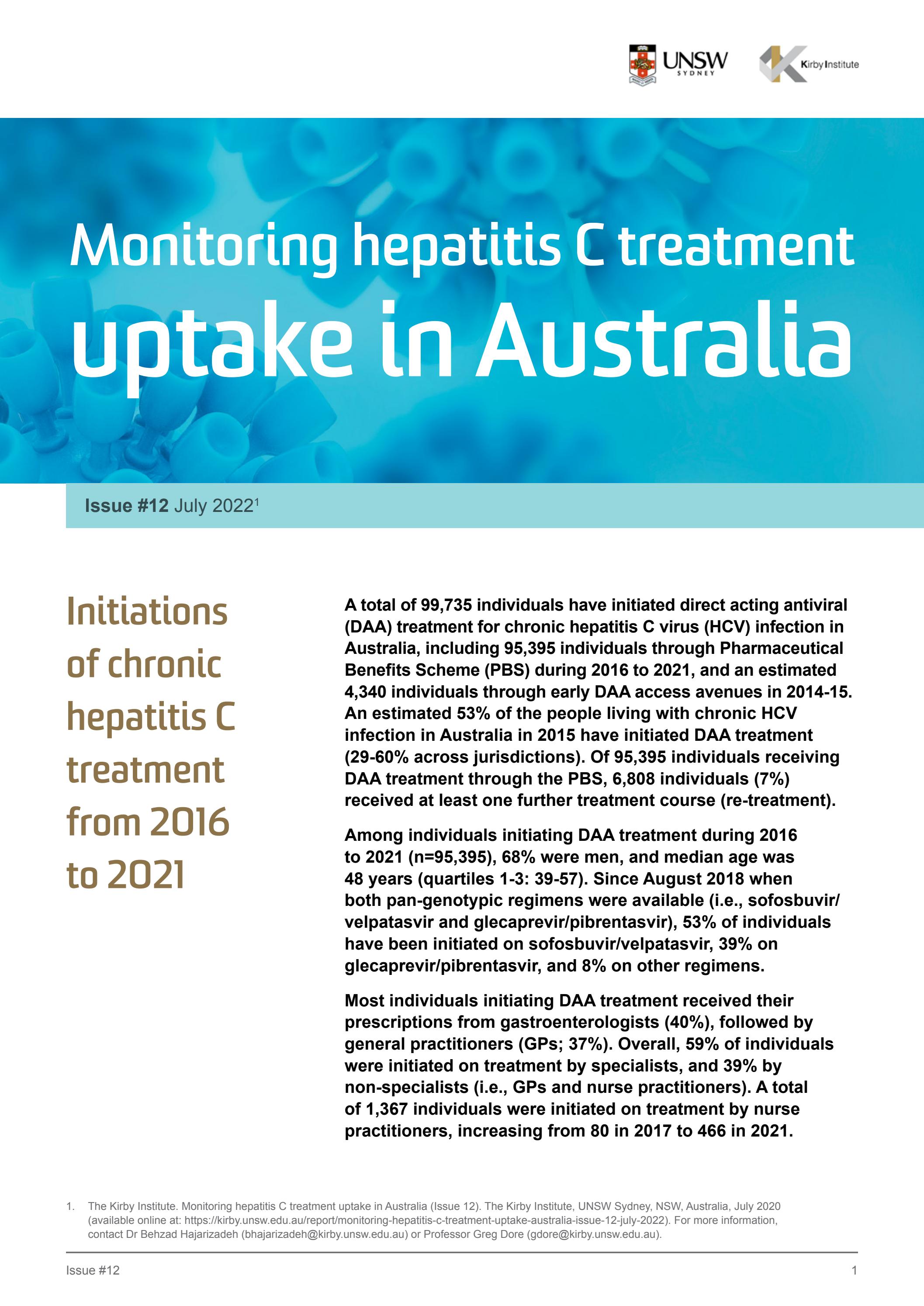 Monitoring Hep C Treatment Uptake in Australia #12 by Hepatitis SA - Issuu