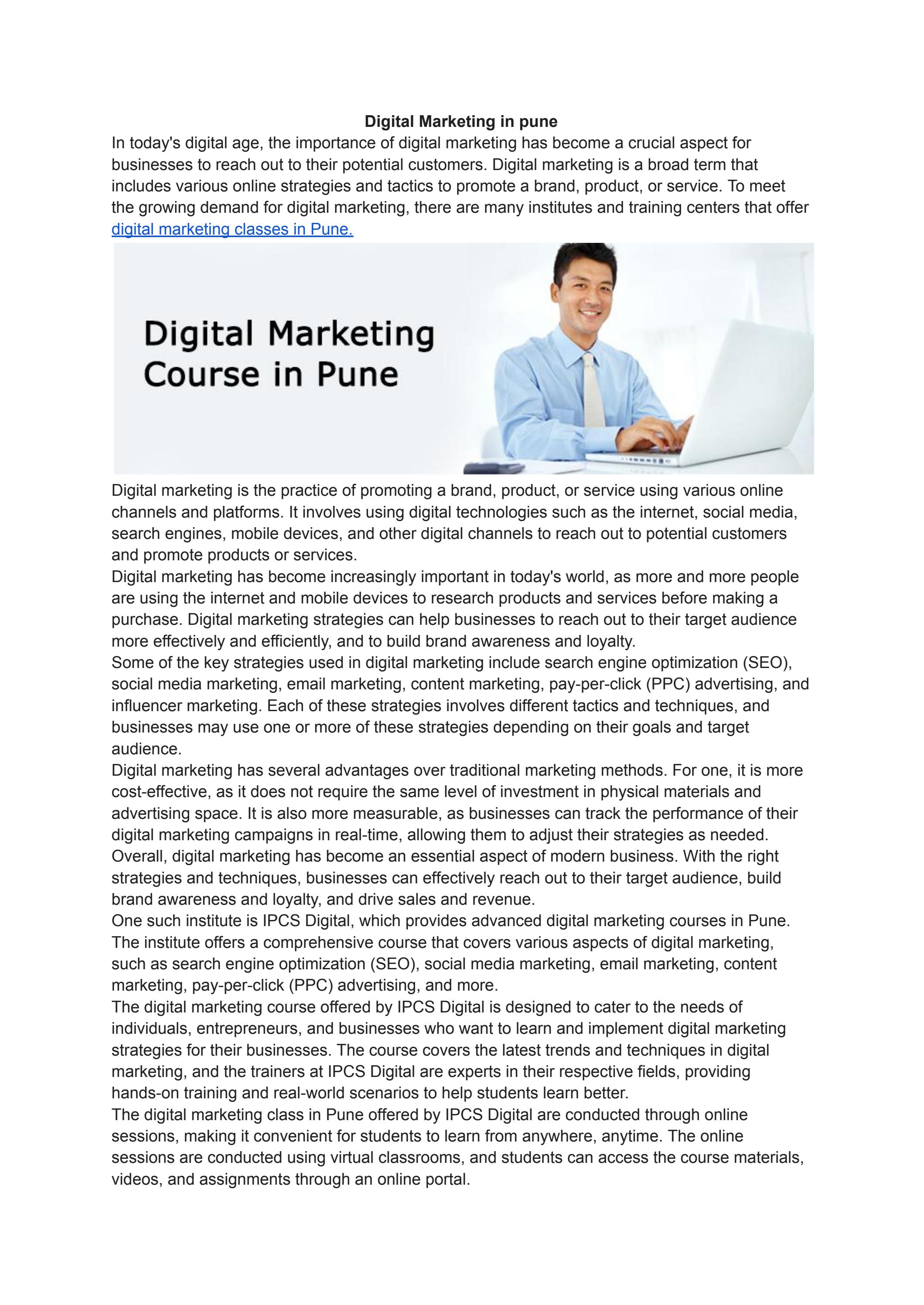 Digital marketing classes in Pune by Rahul Ravi M - Issuu