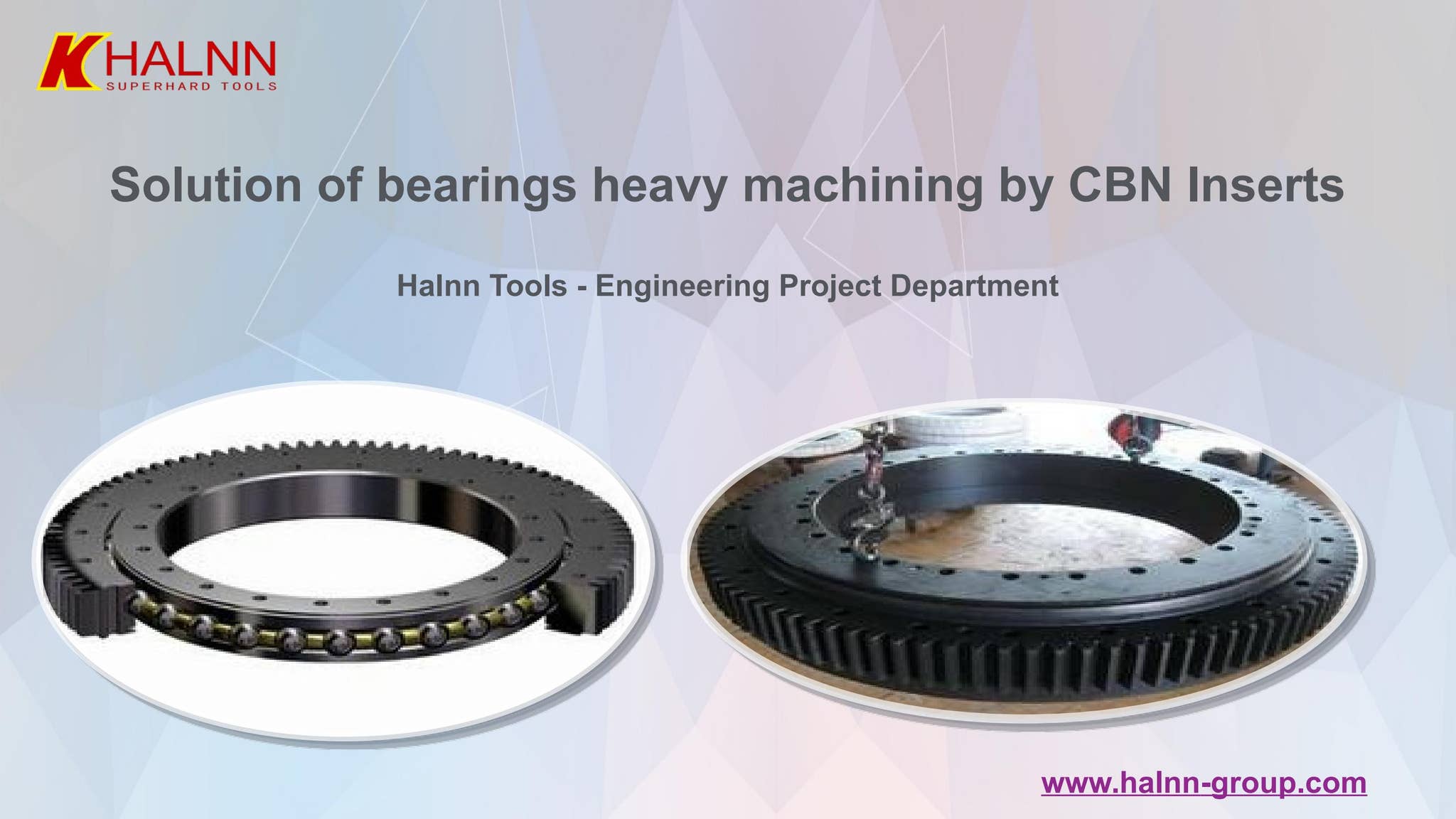Solution for machining slewing bearing/wind turbine bearing with CBN inserts of Halnn tools by ...
