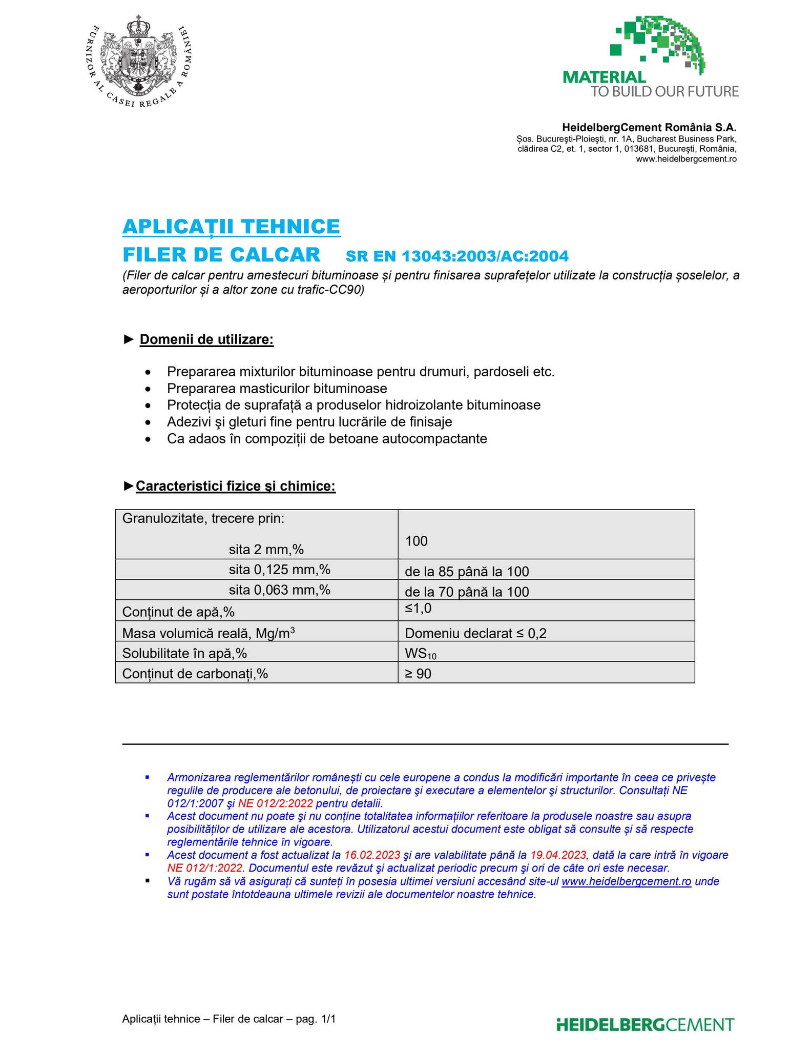 Aplicații tehnice Filer de calcar 16.02.2023 by Heidelberg Materials ...